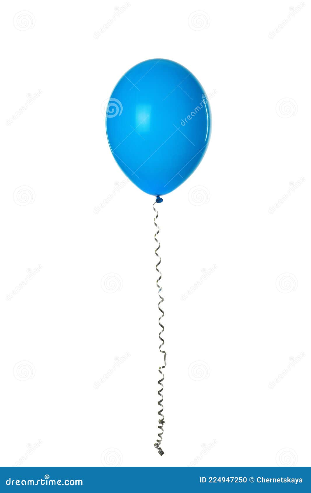 Light Blue Balloon with Ribbon Isolated on White Stock Photo - Image of ...