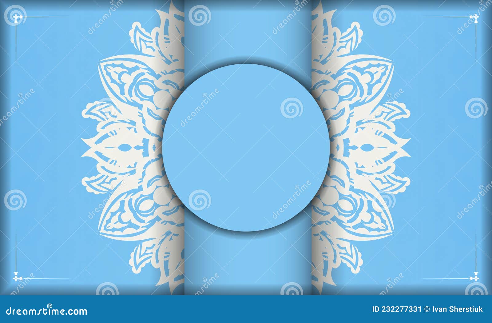 Light Blue Banner with Antique White Pattern and Space for Text Stock ...