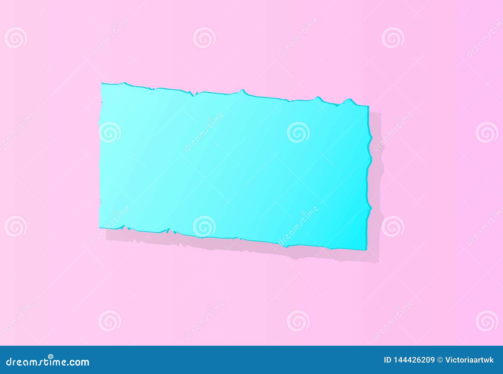 Light Blue Banner on a Pink Background Stock Vector - Illustration of ...