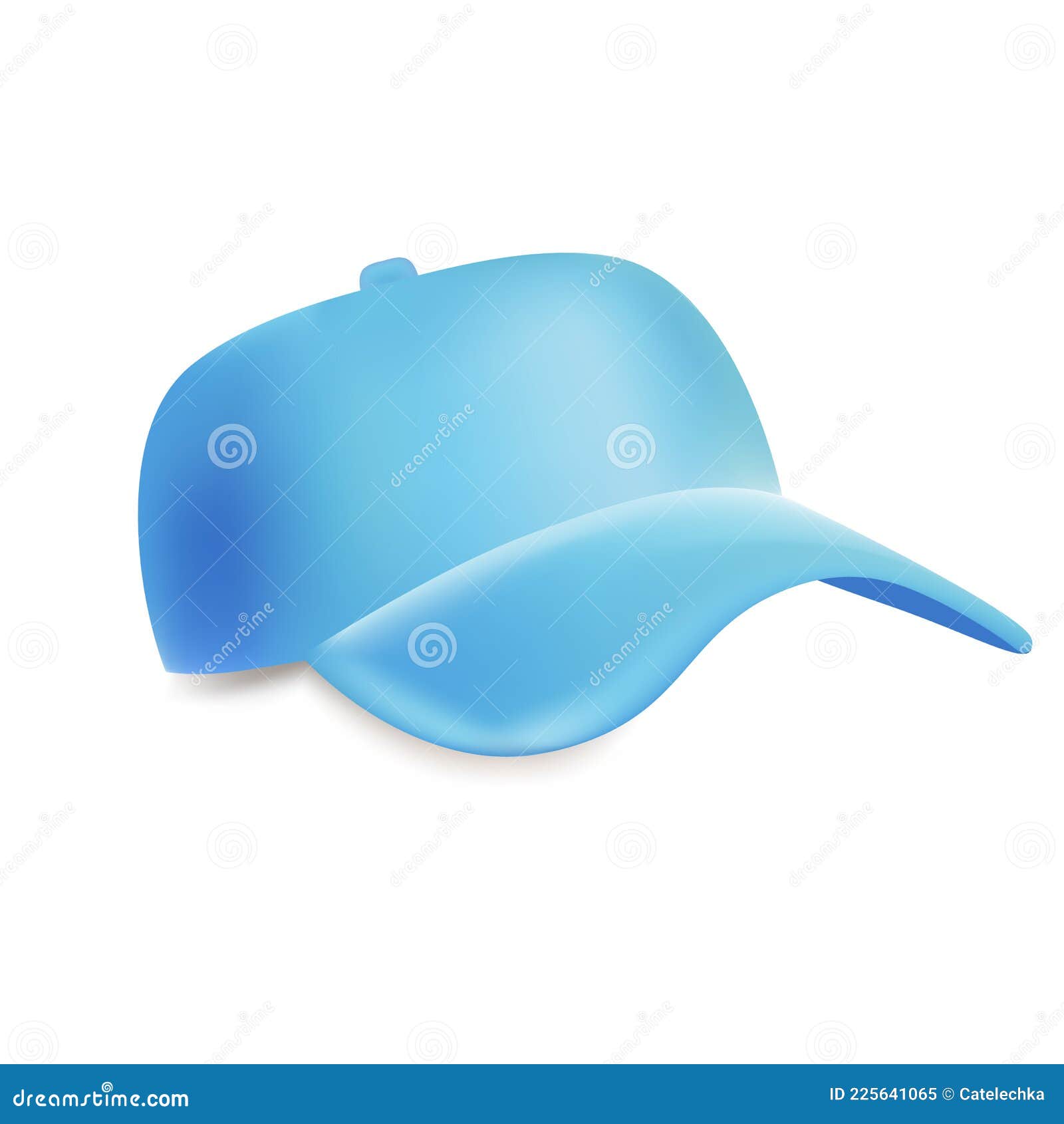 Light Blue Baseball Cap Isolated on White Background in Realistic Style ...