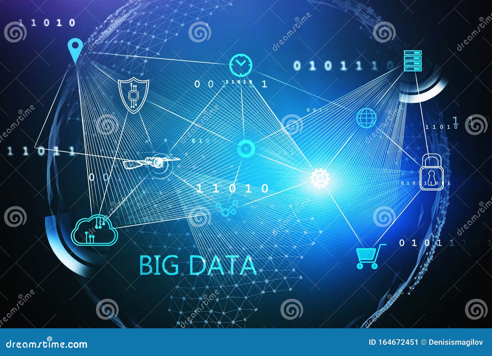 Light Blue Big Data Interface Stock Illustration - Illustration of ...