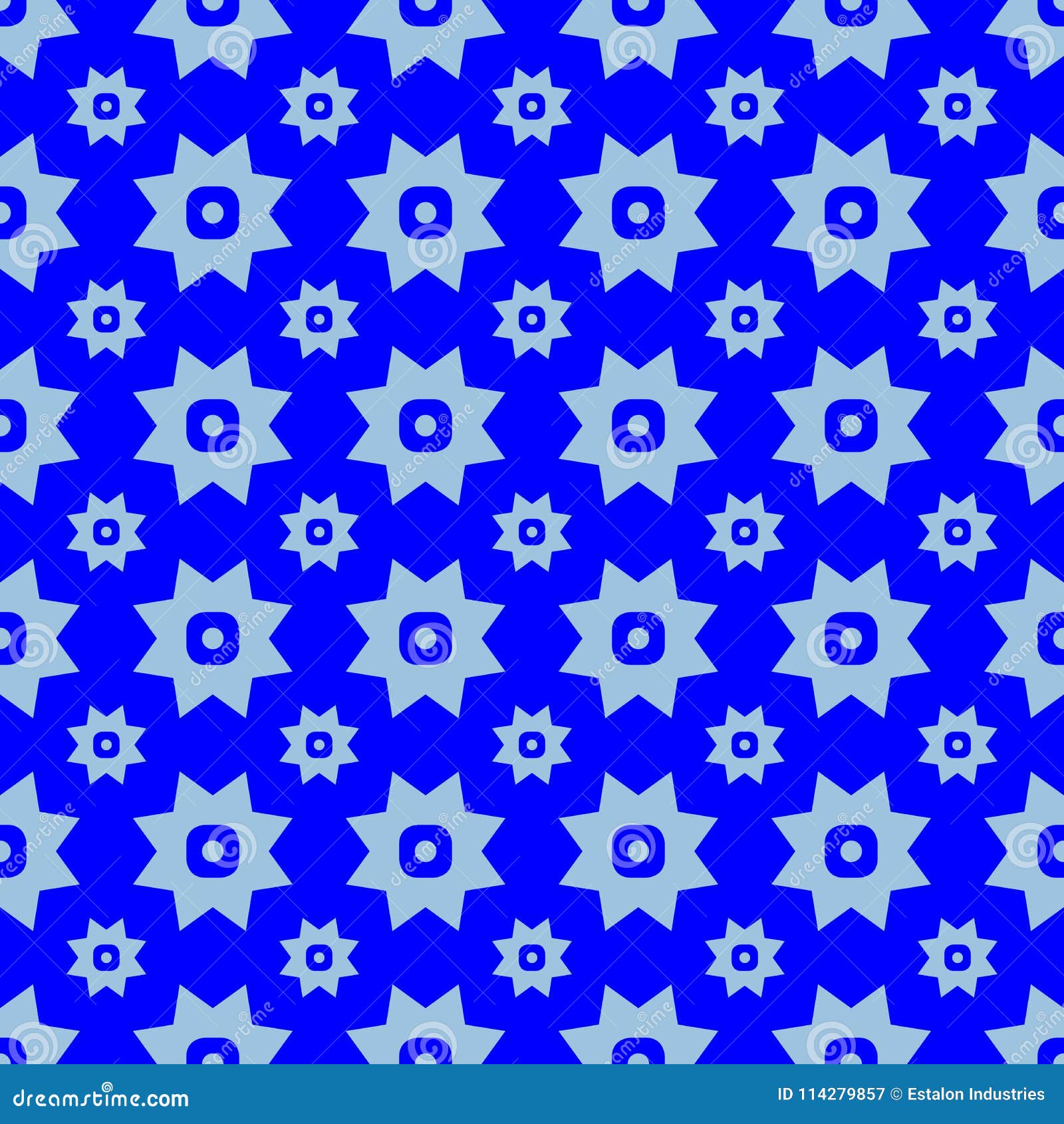 Light Blue on Blue with Two Different Sized Stars with Squares and ...