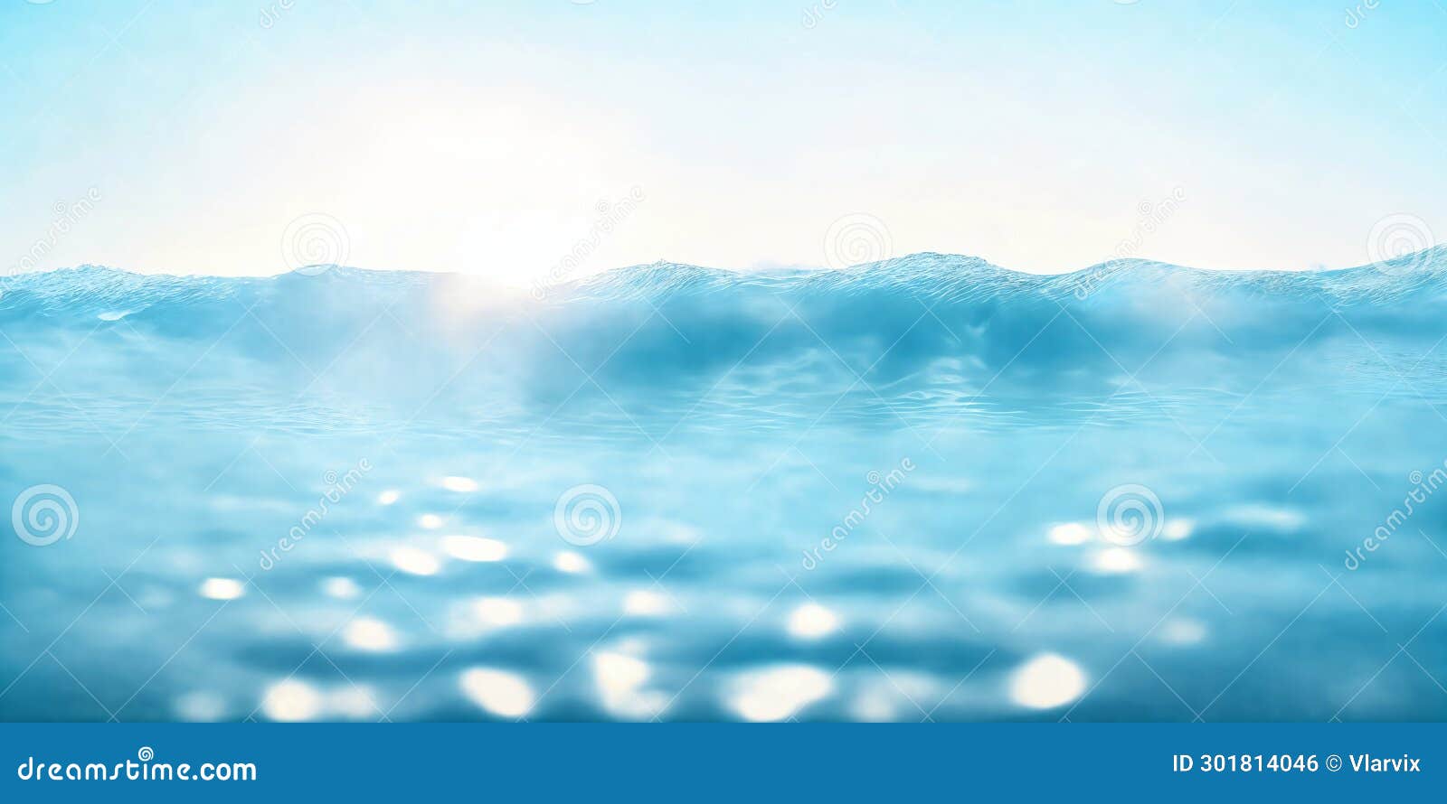 Light Blue Blurred Background with Wave Texture on Sea Surface, Sky and ...