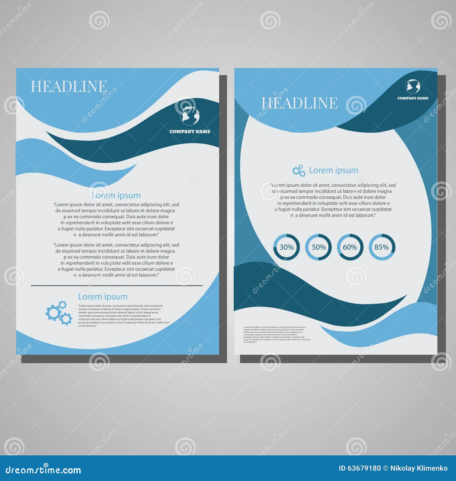 Light Blue Brochure Flyer Design Layout Template, Size A4 Stock Vector ...