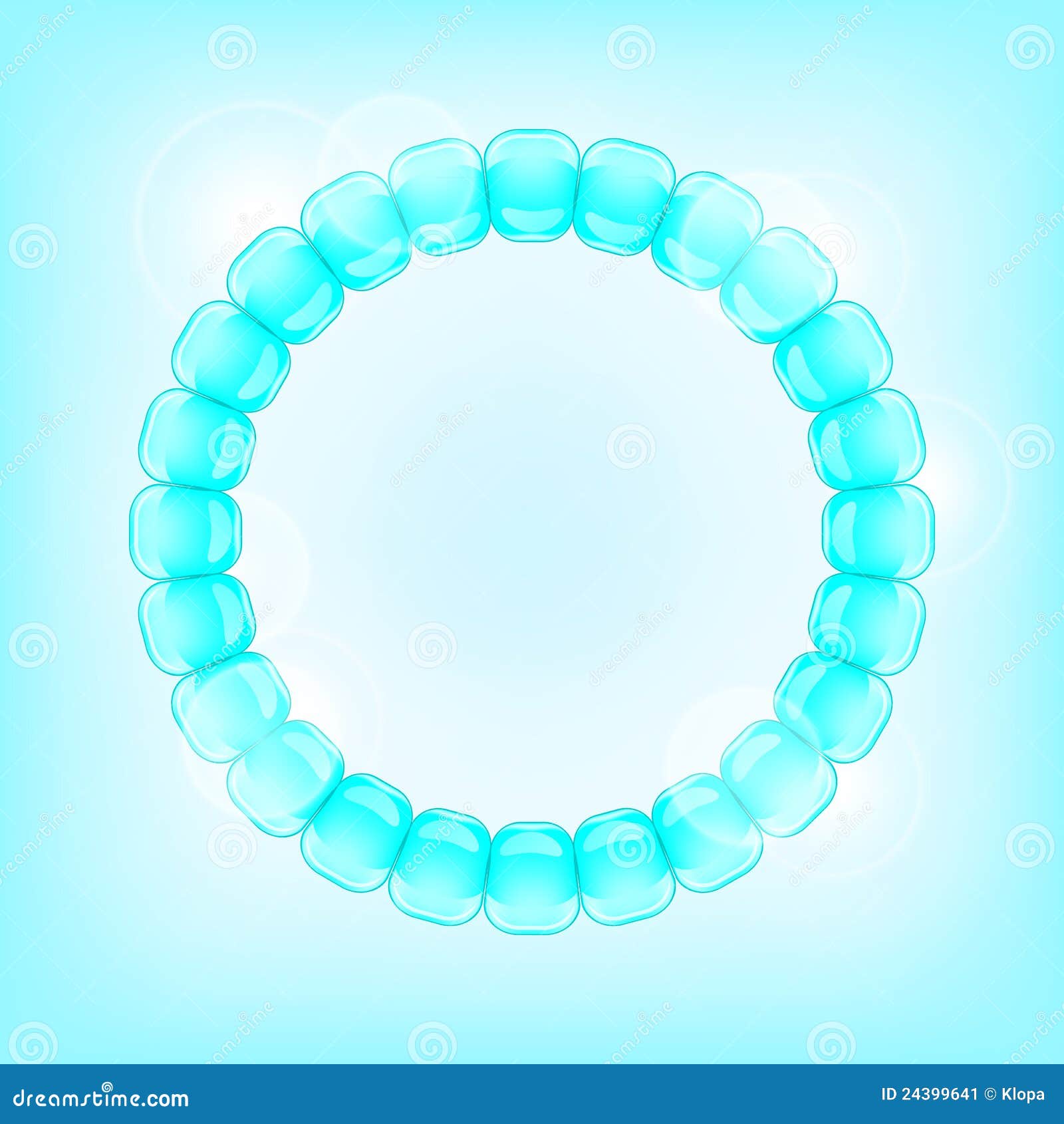 Light Blue Bubble in Round Frame Stock Illustration - Illustration of ...