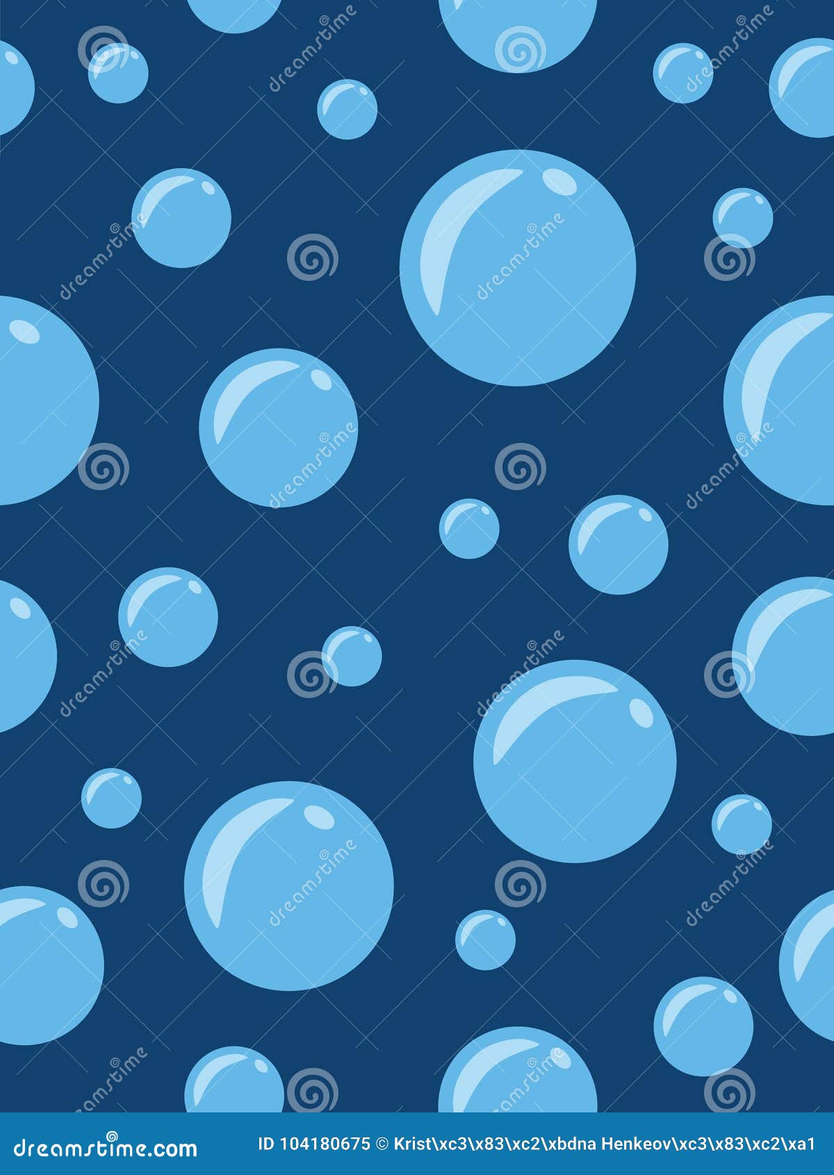 Light Blue Bubbles Water Drop on Marine Blue Background Seamless Stock ...