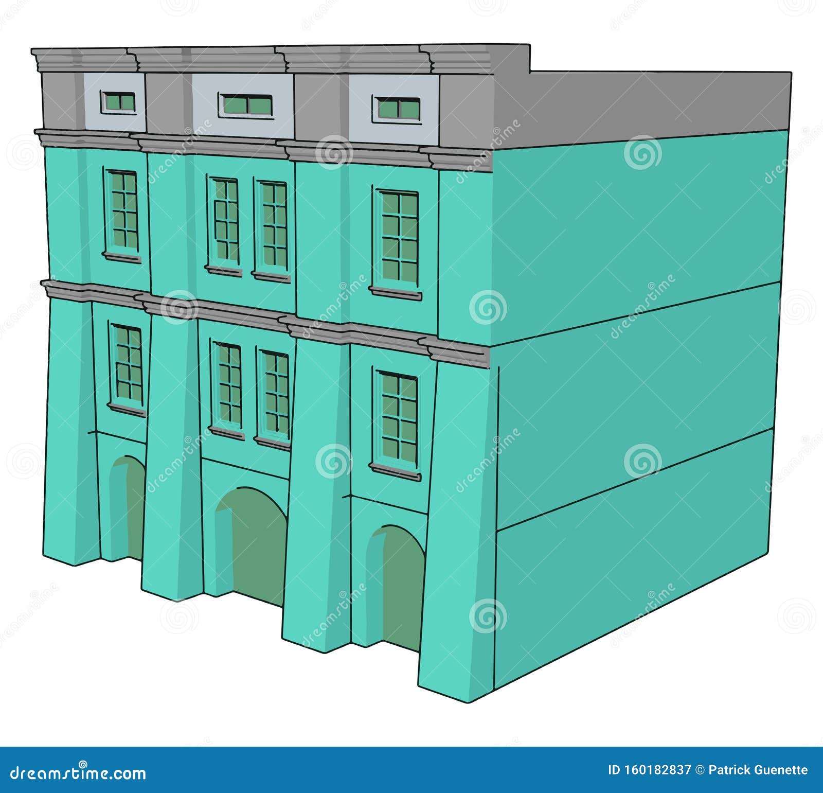 Light Blue Building, Illustration, Vector Stock Vector - Illustration ...