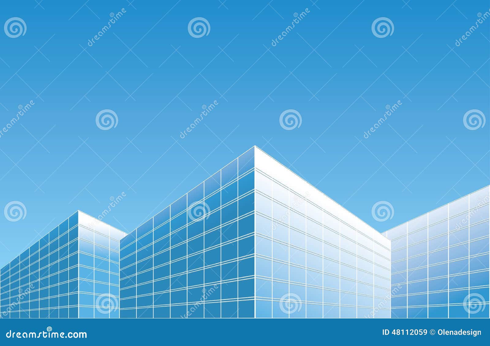 Light Blue Buildings on Skyline - Vector Background Stock Vector ...