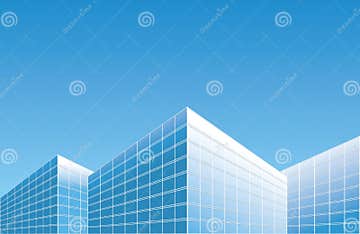 Light Blue Buildings on Skyline - Vector Background Stock Vector ...