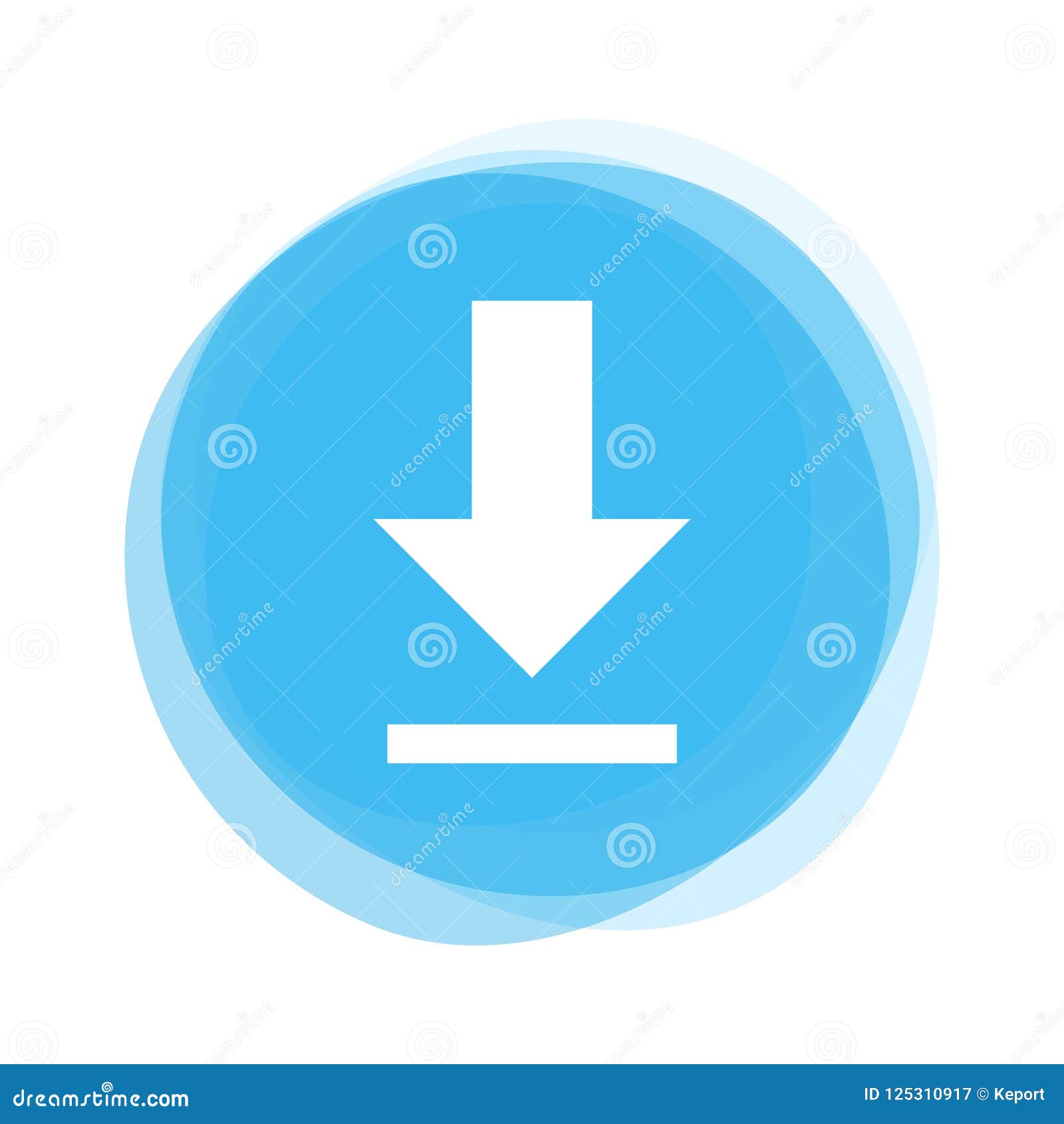 Light Blue Button: Download Arrow Stock Illustration - Illustration of ...