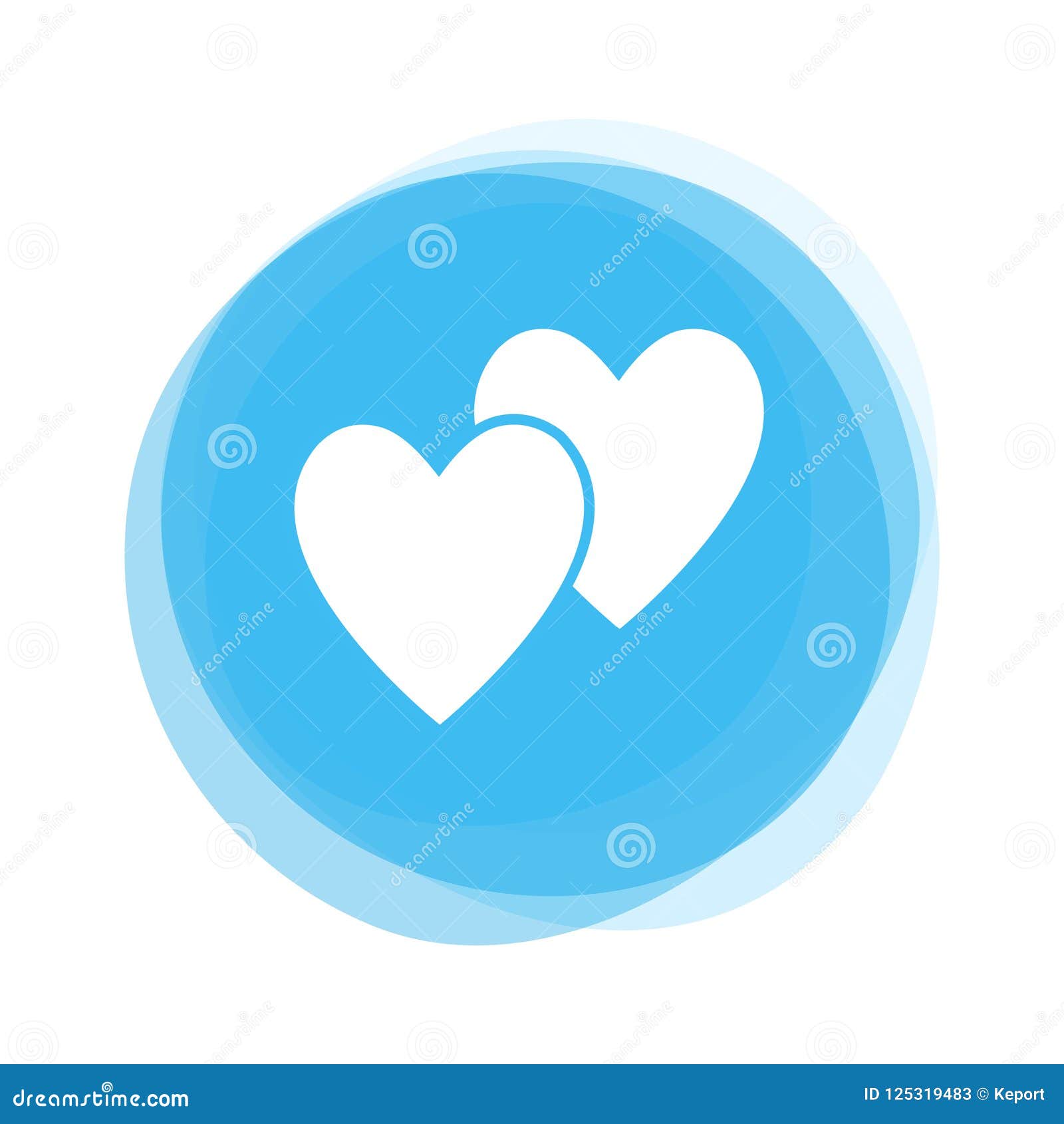 Light blue Button: Hearts stock illustration. Illustration of icon ...