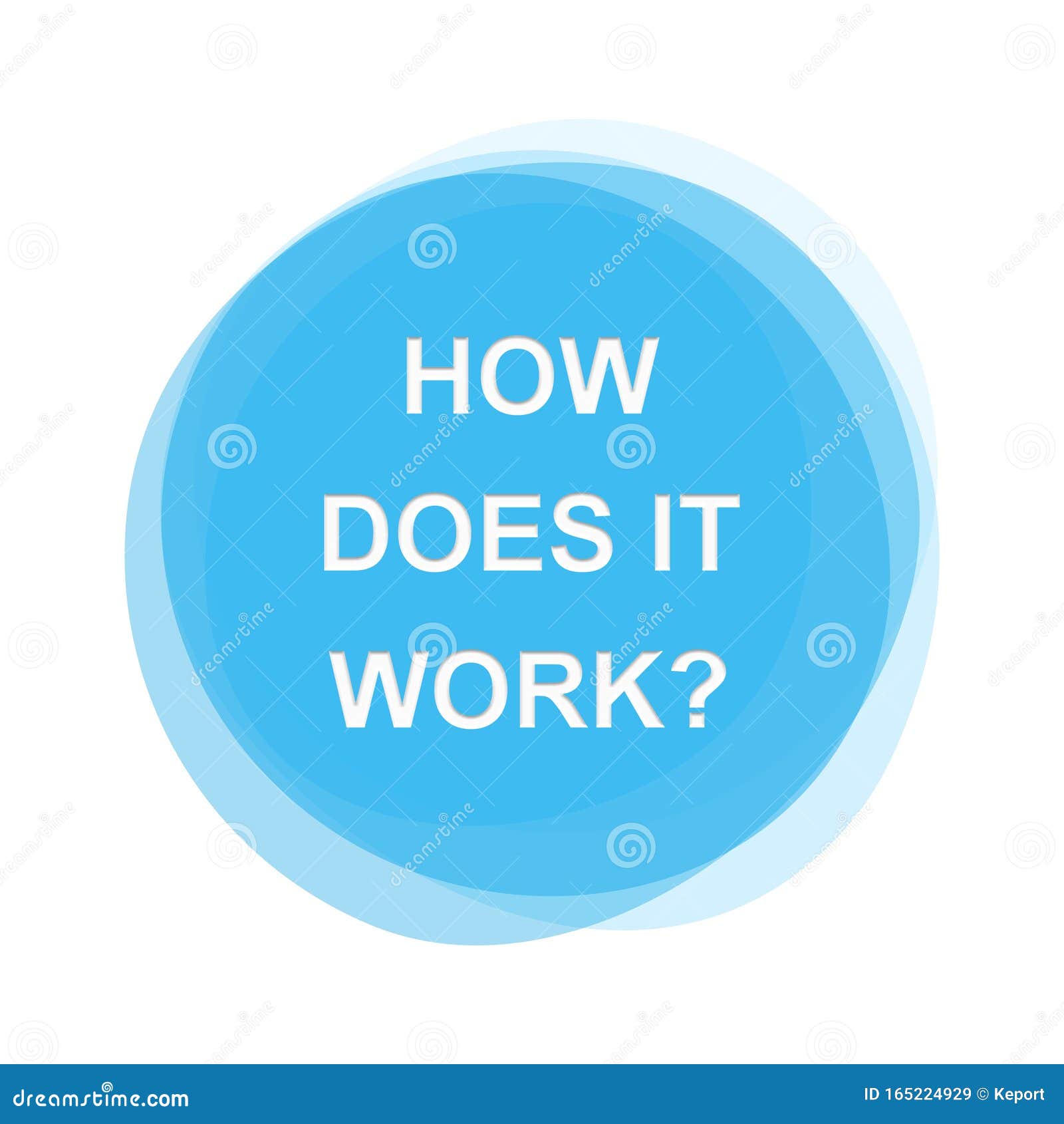 Light Blue Button: How Does it Work Stock Illustration - Illustration ...