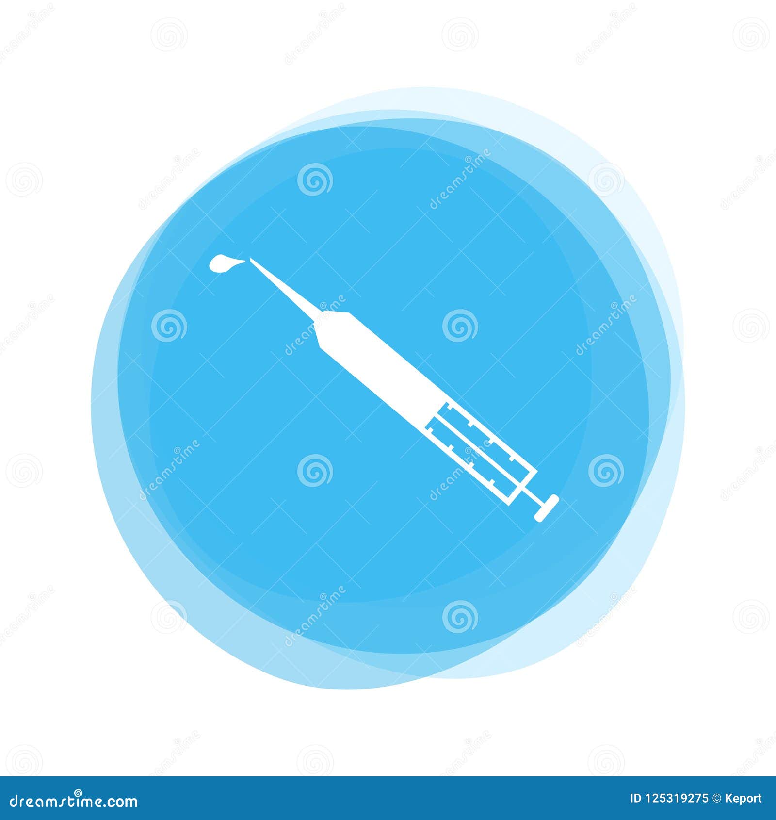 Light blue Button: Syringe stock illustration. Illustration of clinical ...