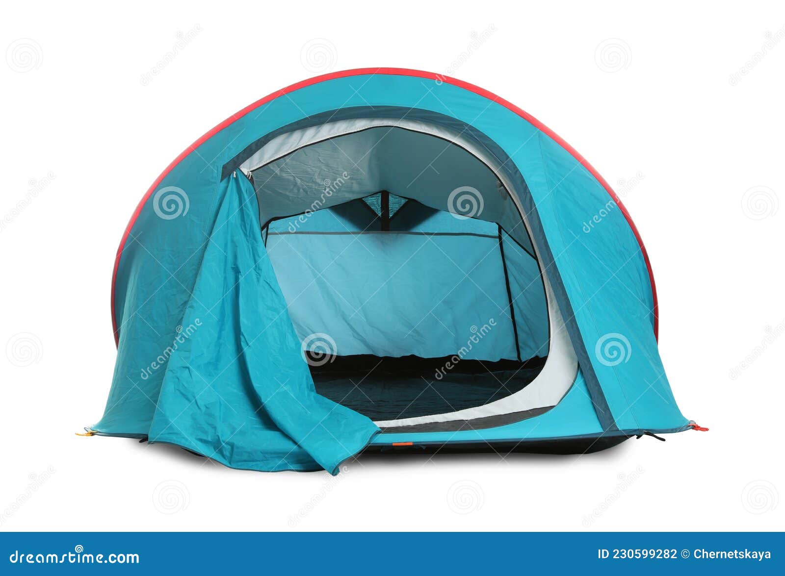 Light Blue Camping Tent on White Background Stock Photo - Image of ...