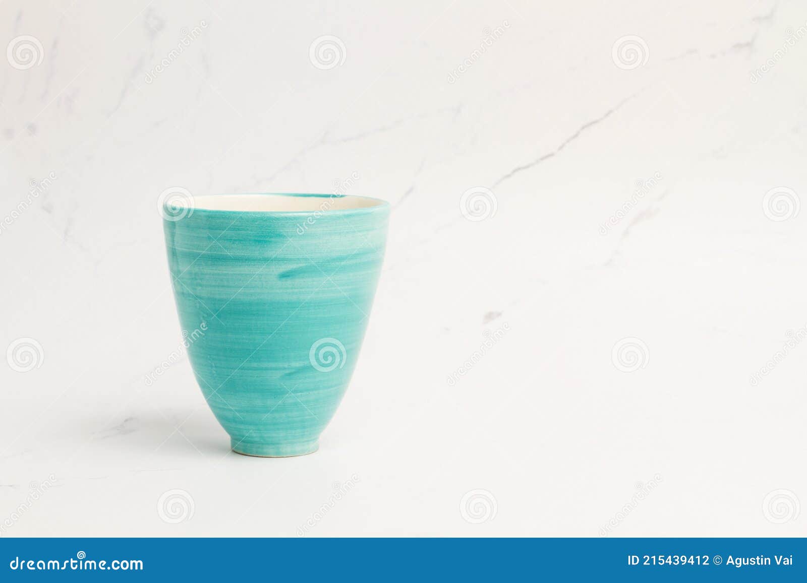 A Light Blue Ceramic Cup on a Marble Background Stock Photo - Image of ...