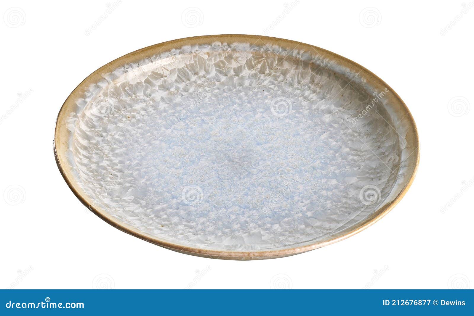 Light Blue Ceramic Plate, Empty Plate with Cracked Pattern, Isolated on ...