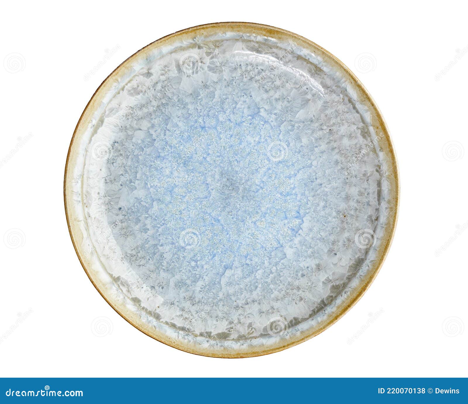 Light Blue Ceramic Plate, Empty Plate with Cracked Pattern, Isolated on ...