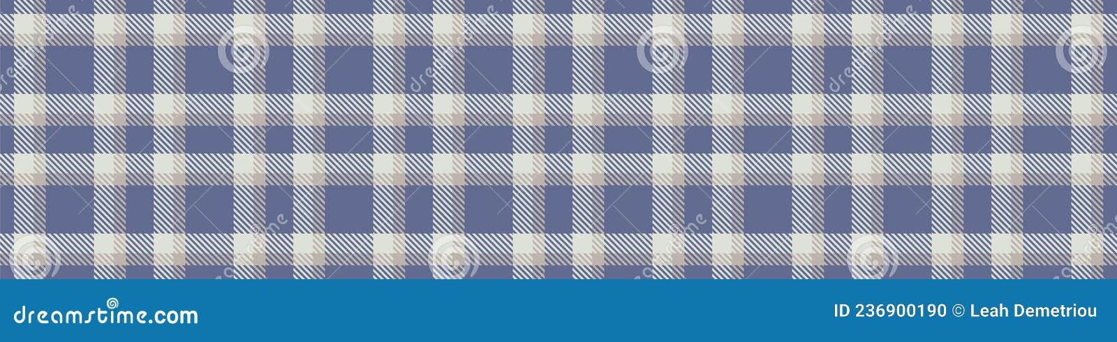 Light Blue Check Plaid Vector Border. Seamless Gingham Swatch for ...