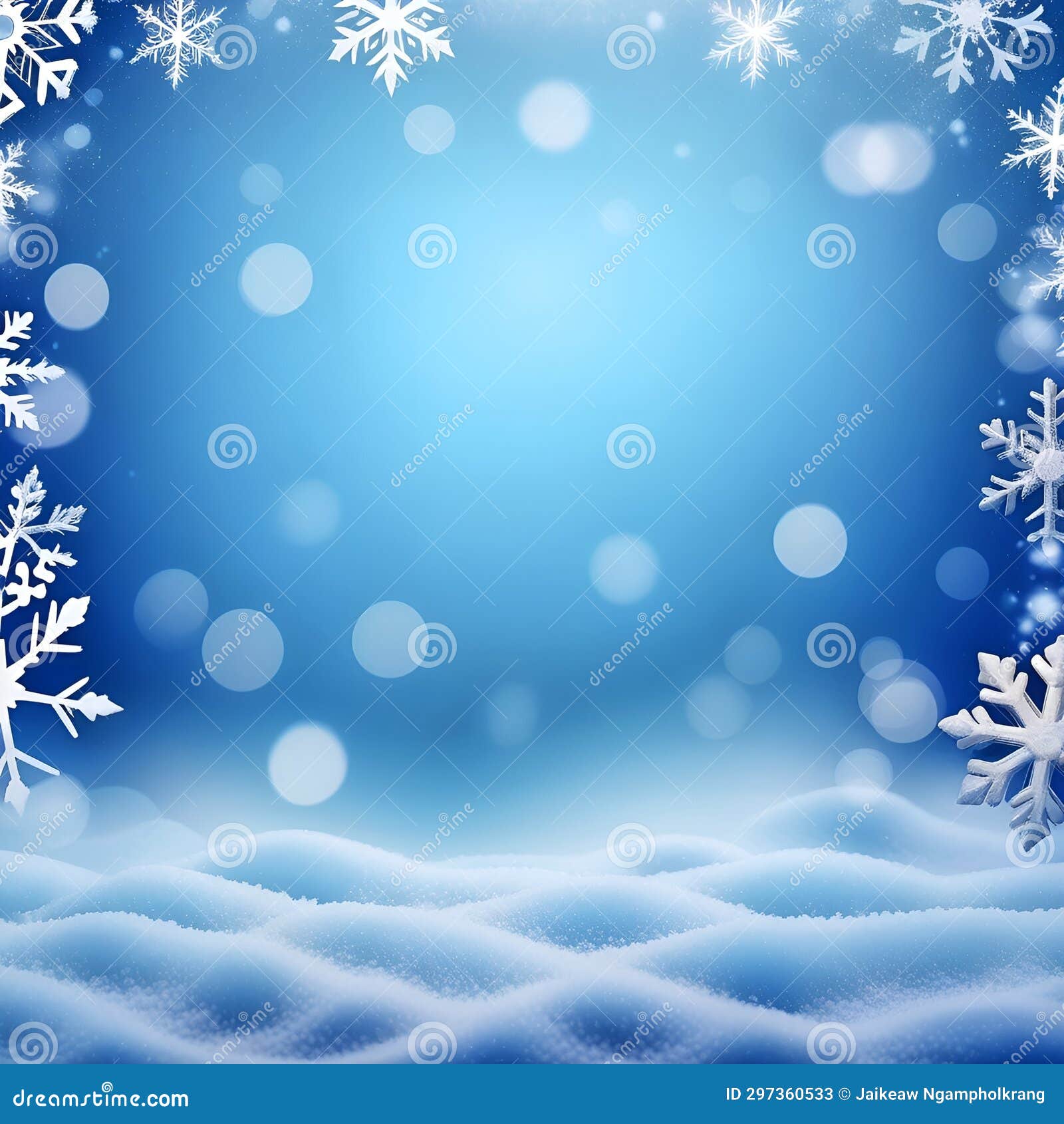 Light Blue Christmas Background with Snowflakes Stock Illustration ...