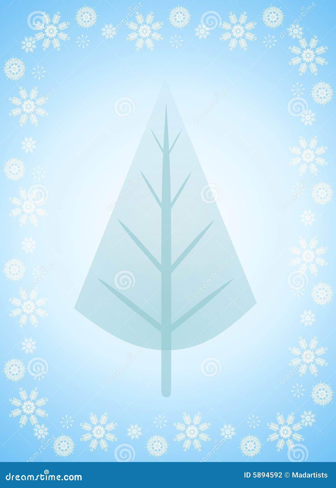 Light Blue Christmas Tree Card Stock Illustration - Illustration of ...
