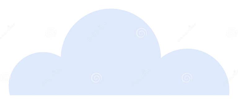 Light Blue Cloud Shape on White Background in Simple Minimalistic Style ...