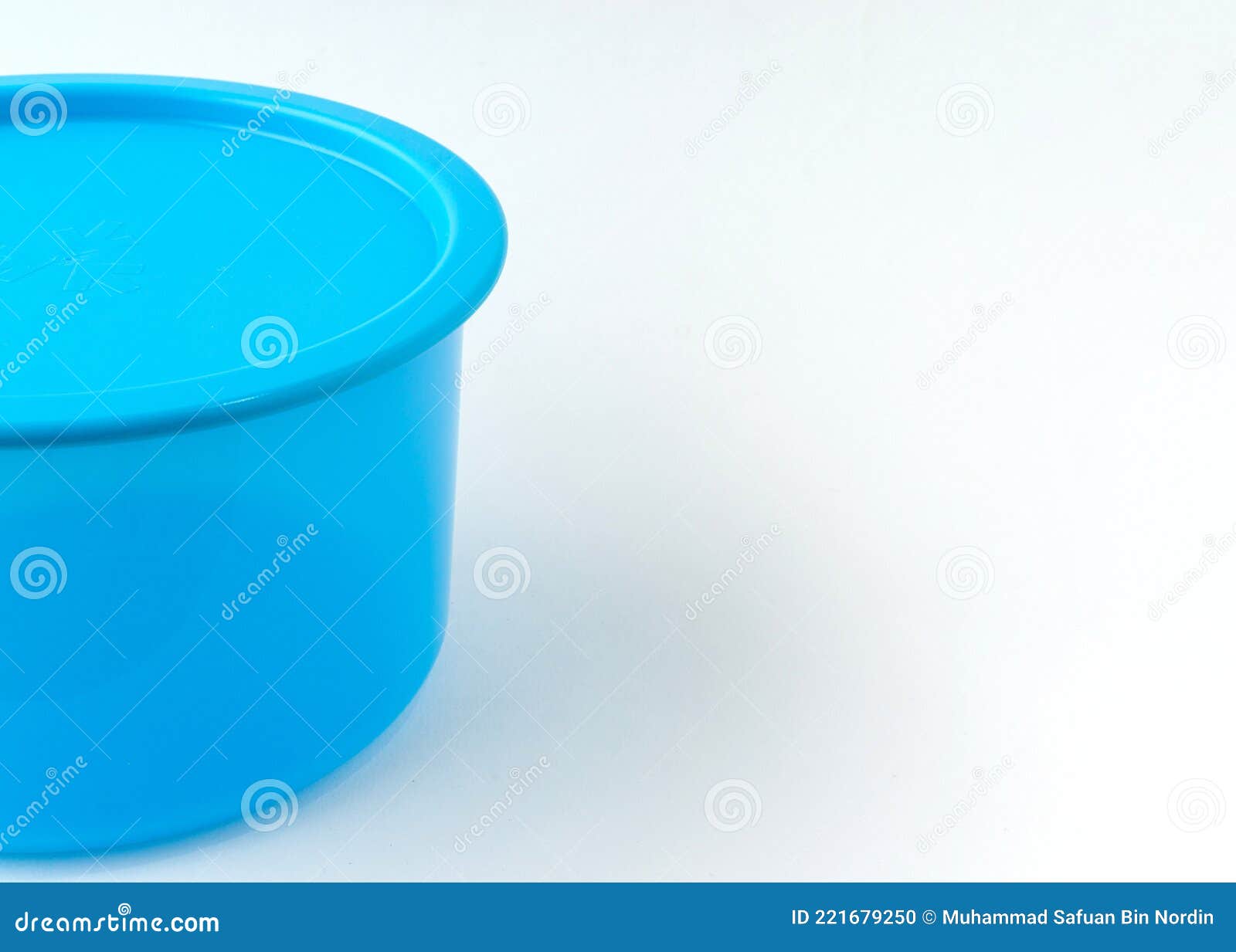 Light Blue Color Plastic Container Isolated on White Background Stock ...