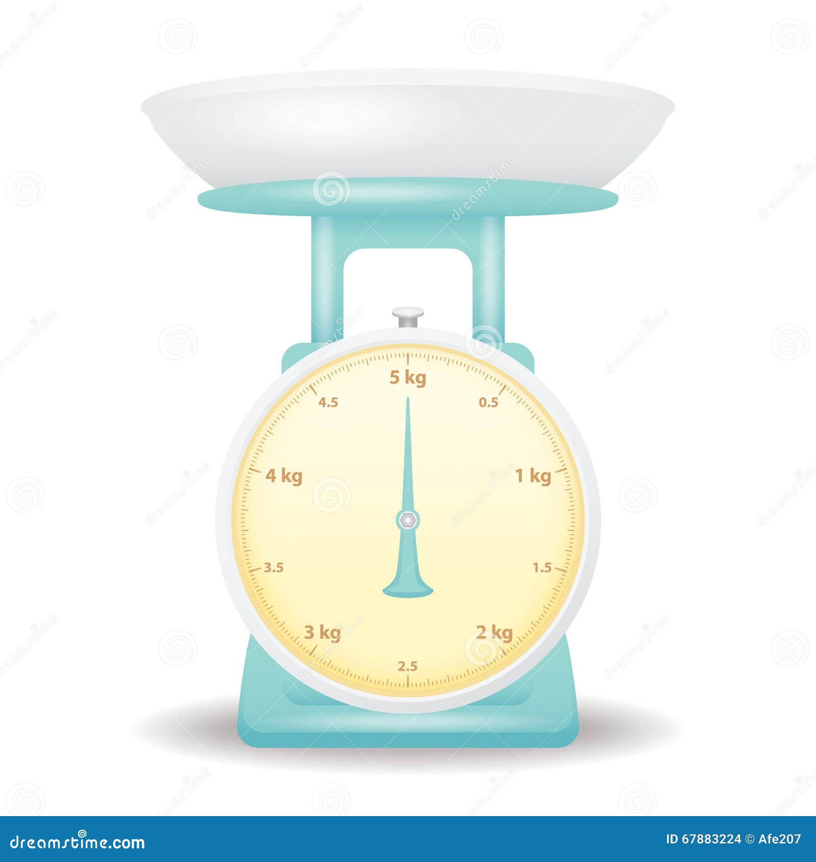 Light Blue Color Weight Scale Market Isolate on White Background Stock ...