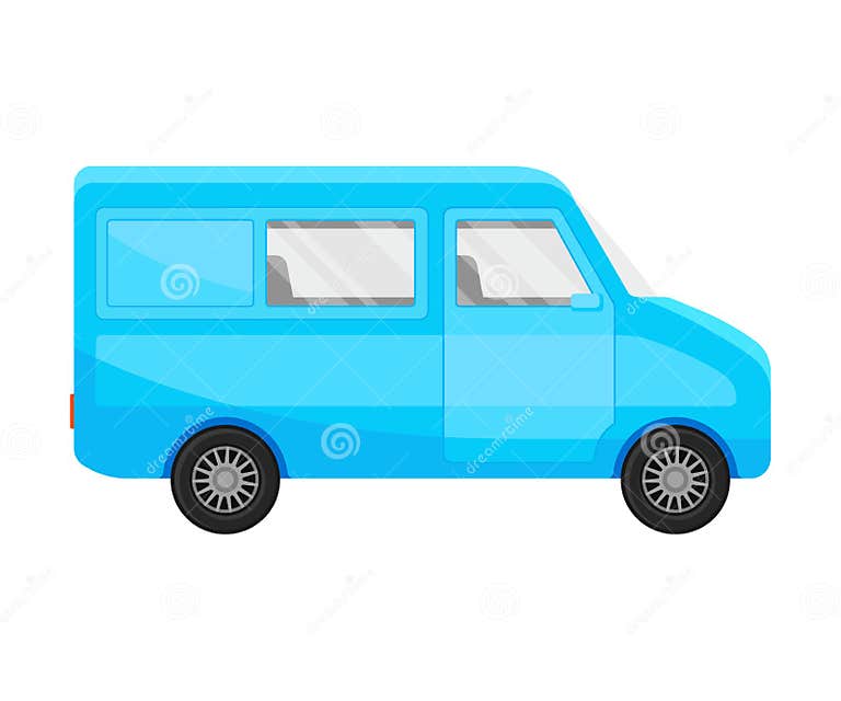 Light Blue Combi Minivan. Vector Illustration on a White Background ...