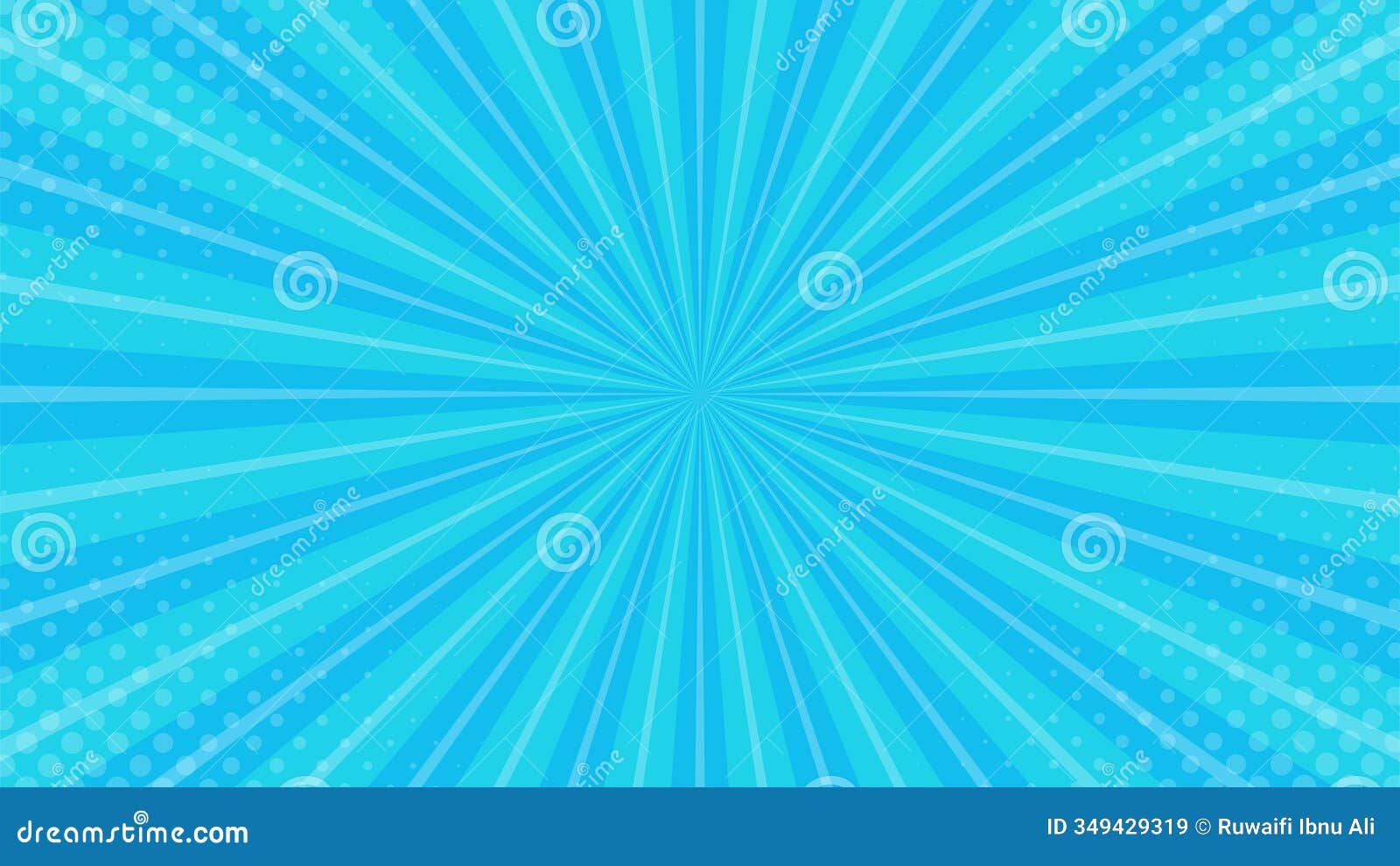 Light Blue Comic Sunburst Effect Background with Halftone. Pop Art ...