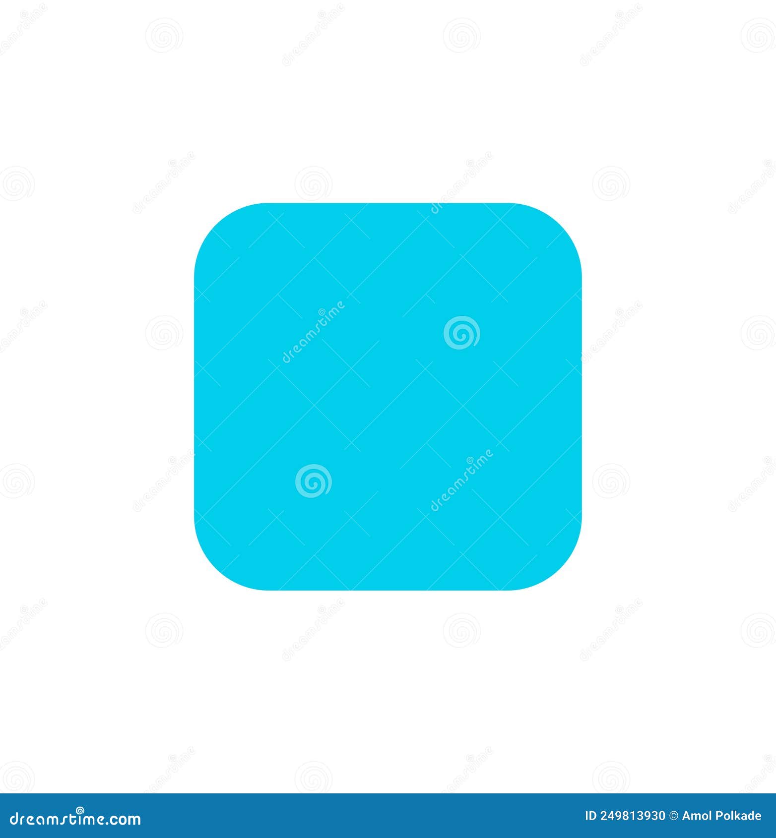 Light Blue Corner Carved Square Icon. Square with Round Corners Stock ...