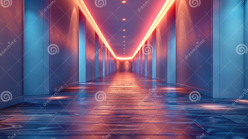 Light Blue Corridor Background Empty Abstract Space Bright Blurred ...