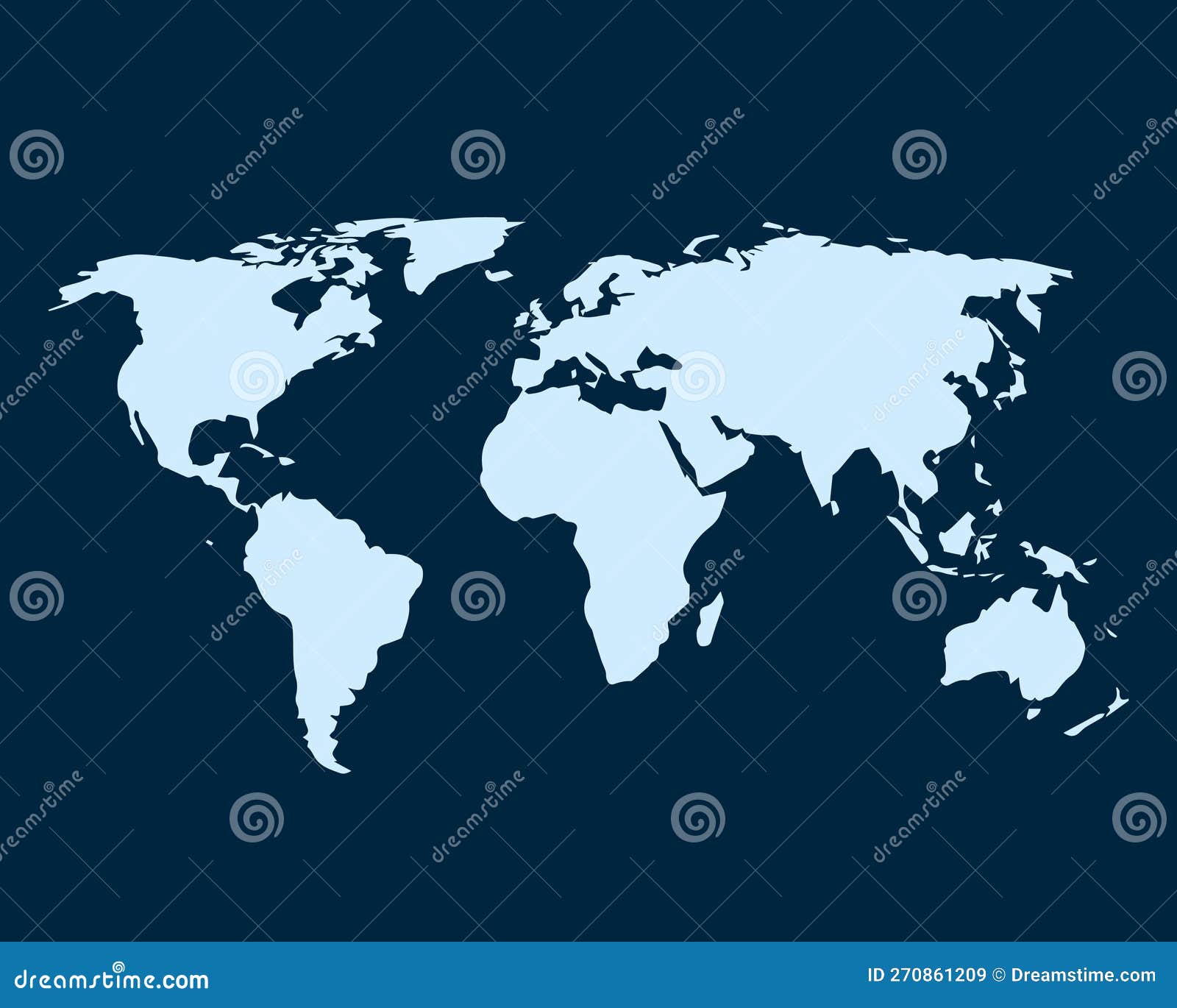 Light Blue Design Concept of World Map Isolated on Dark Green ...