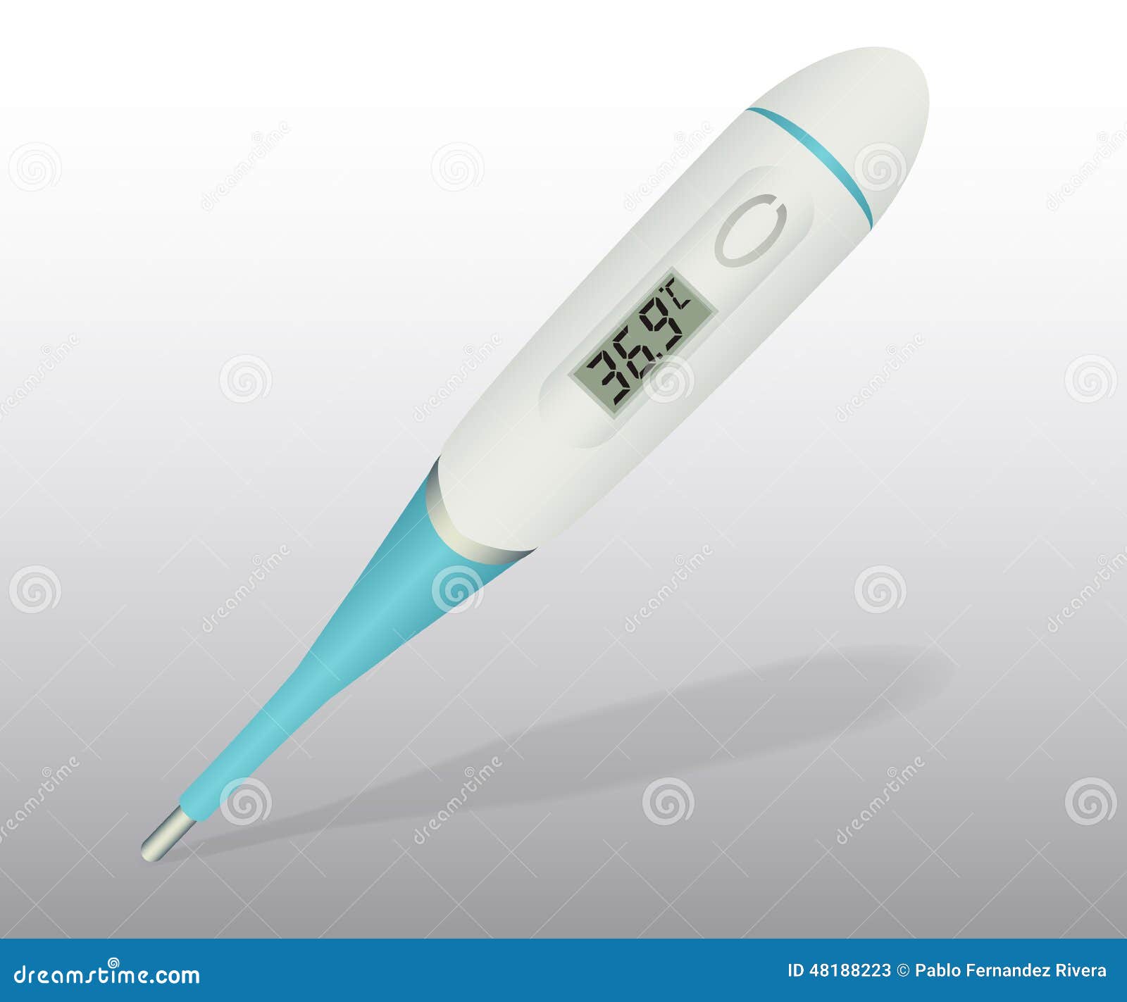 Light Blue Digital Thermometer Stock Illustration - Illustration of ...