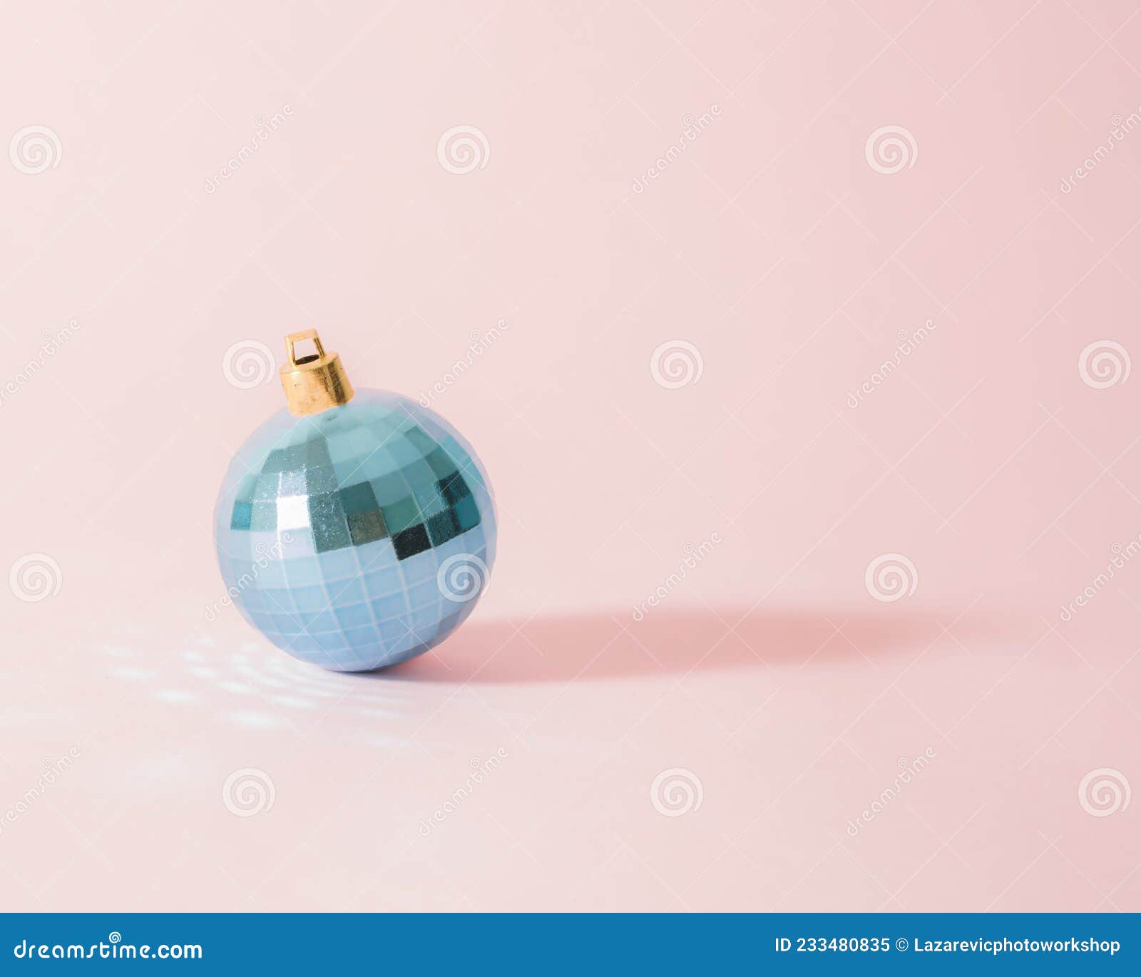 Light Blue Disco Ball on a Blue Pastel Background Stock Image - Image ...