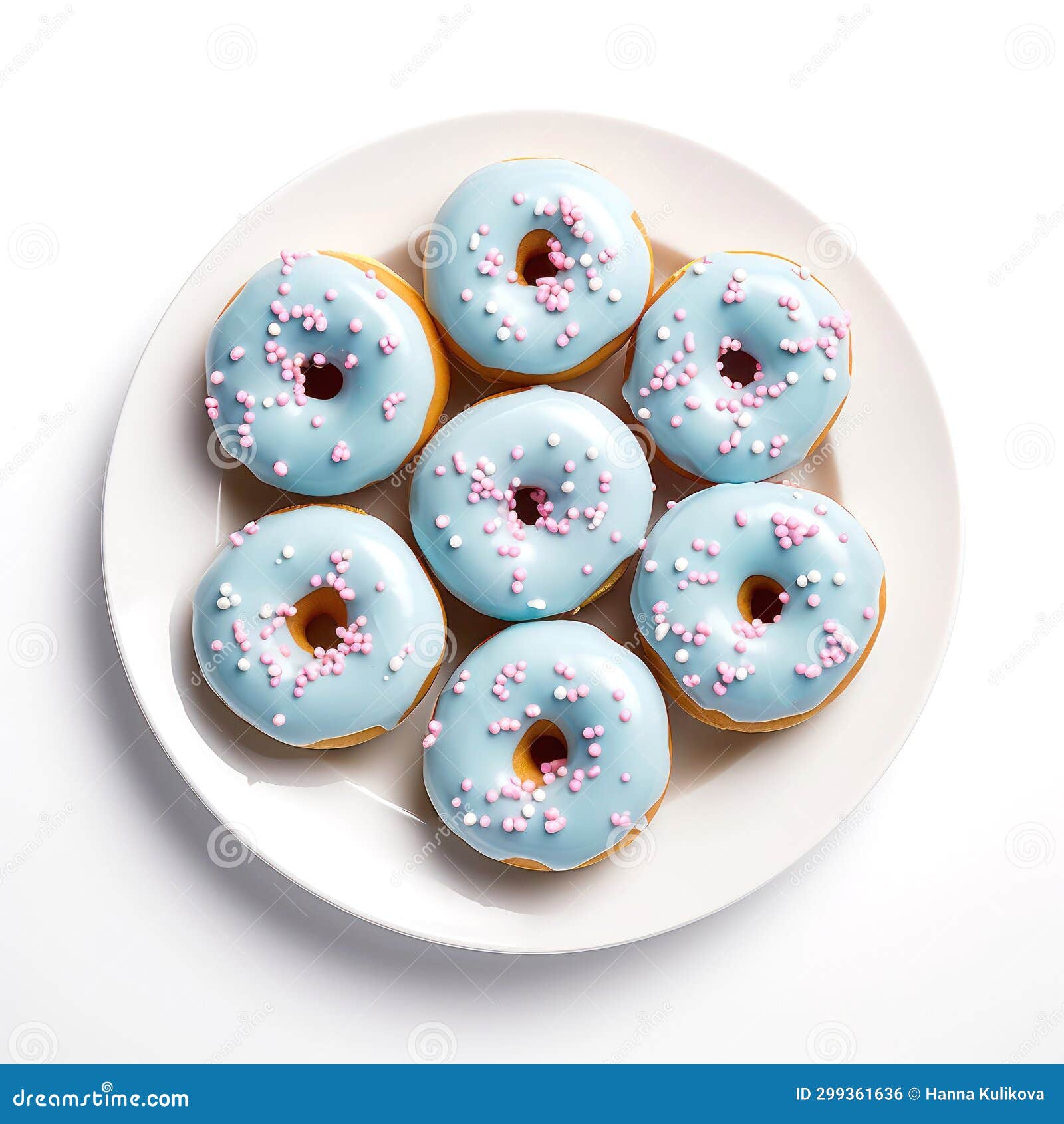 Light Blue Donuts on White Background. Stock Illustration ...