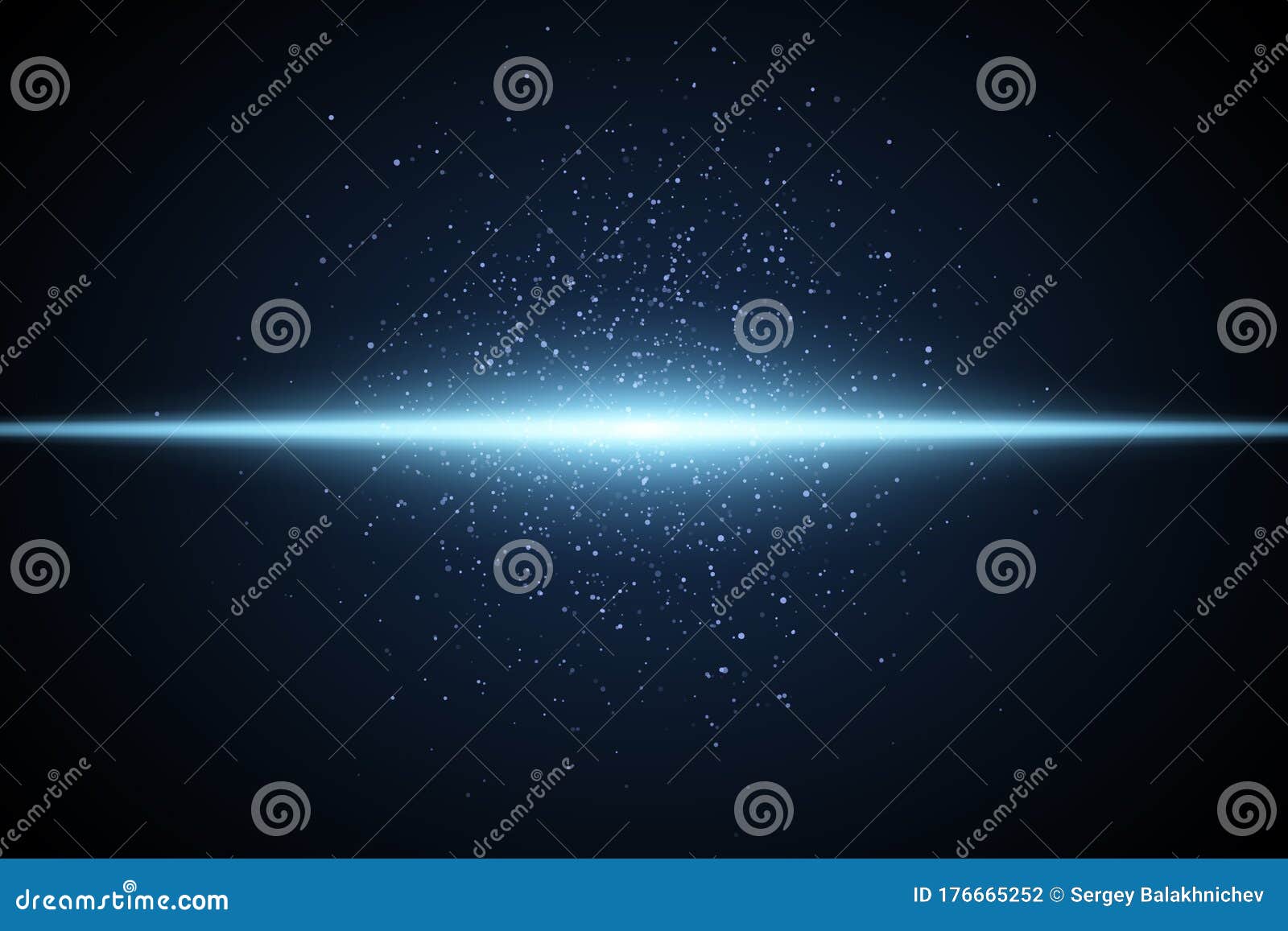 Light Blue Effect. Glowing Dust and Neon Line. Abstract Sparkles Stock ...