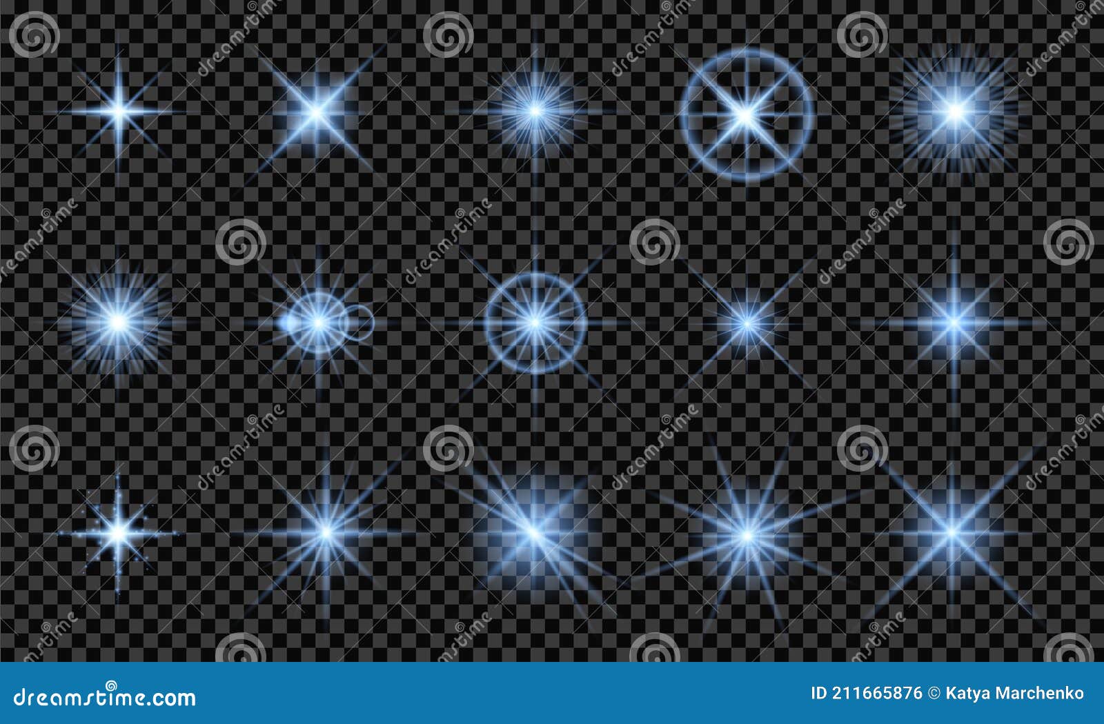 Light Blue Effects, Isolated on Transparent Background Stock Vector ...