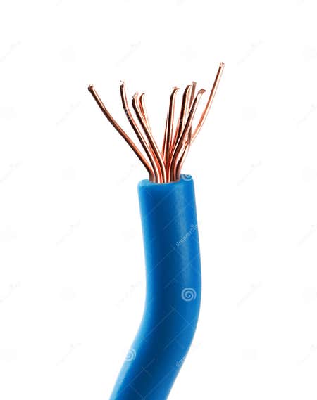 Light Blue Wire Isolated on White Stock Image - Image of color, line ...