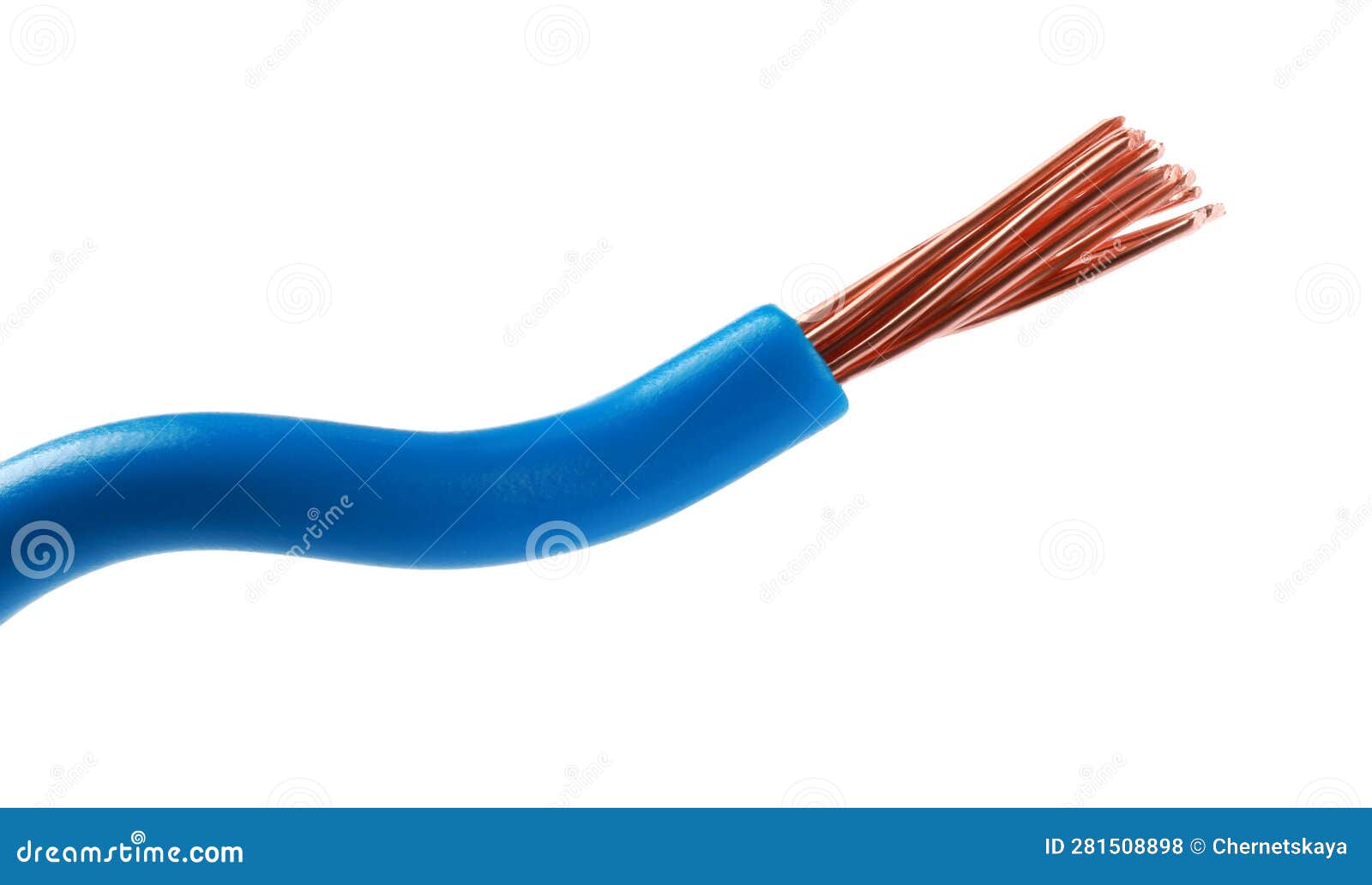 Light Blue Electrical Wire on White Stock Photo - Image of blue, light ...