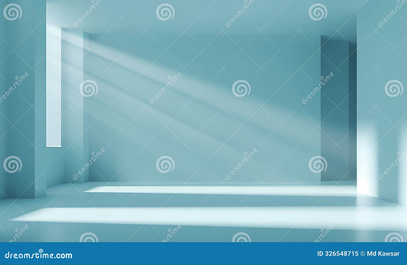 Light Blue Empty Room Product Display Stock Illustration - Illustration ...