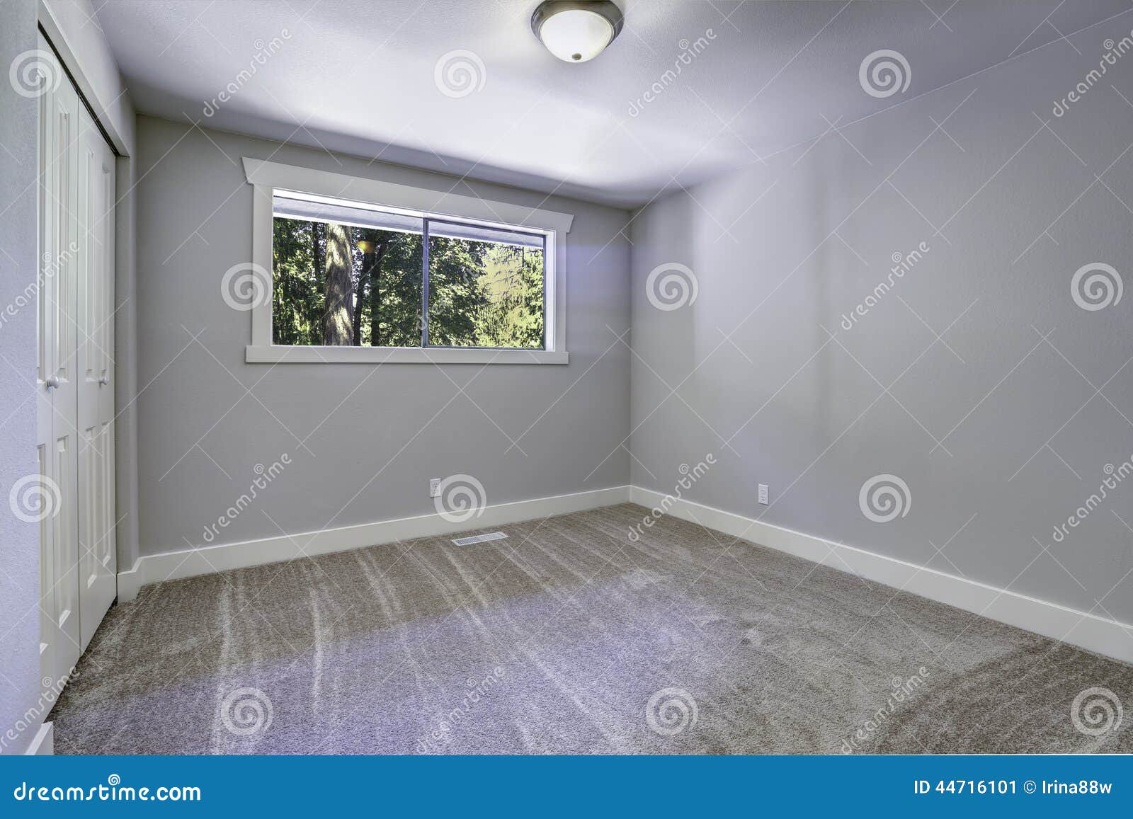 Light Blue Empty Room with Window Stock Image - Image of house, floor ...