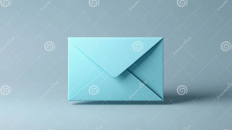 Light Blue Envelope Positioned on a Simple Gray Background for Artistic ...