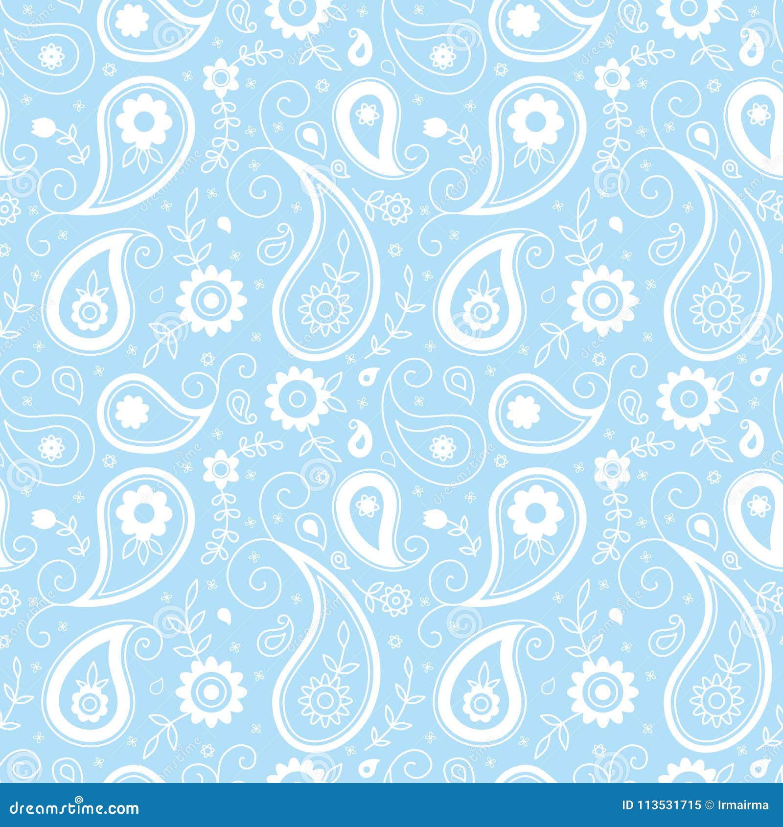 Light blue paisley pattern stock vector. Illustration of vintage ...