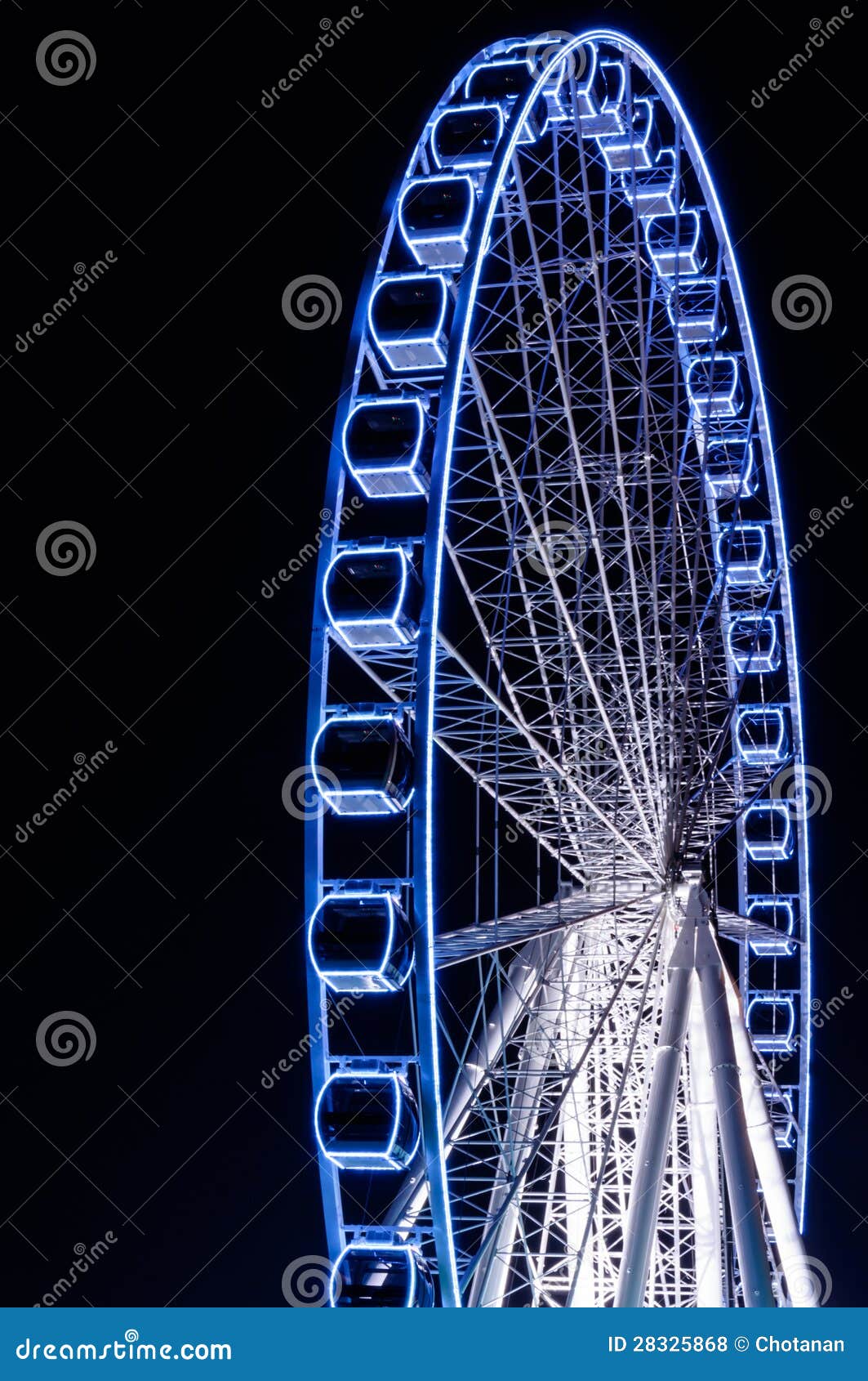 Light blue Ferris Wheel stock photo. Image of observation - 28325868