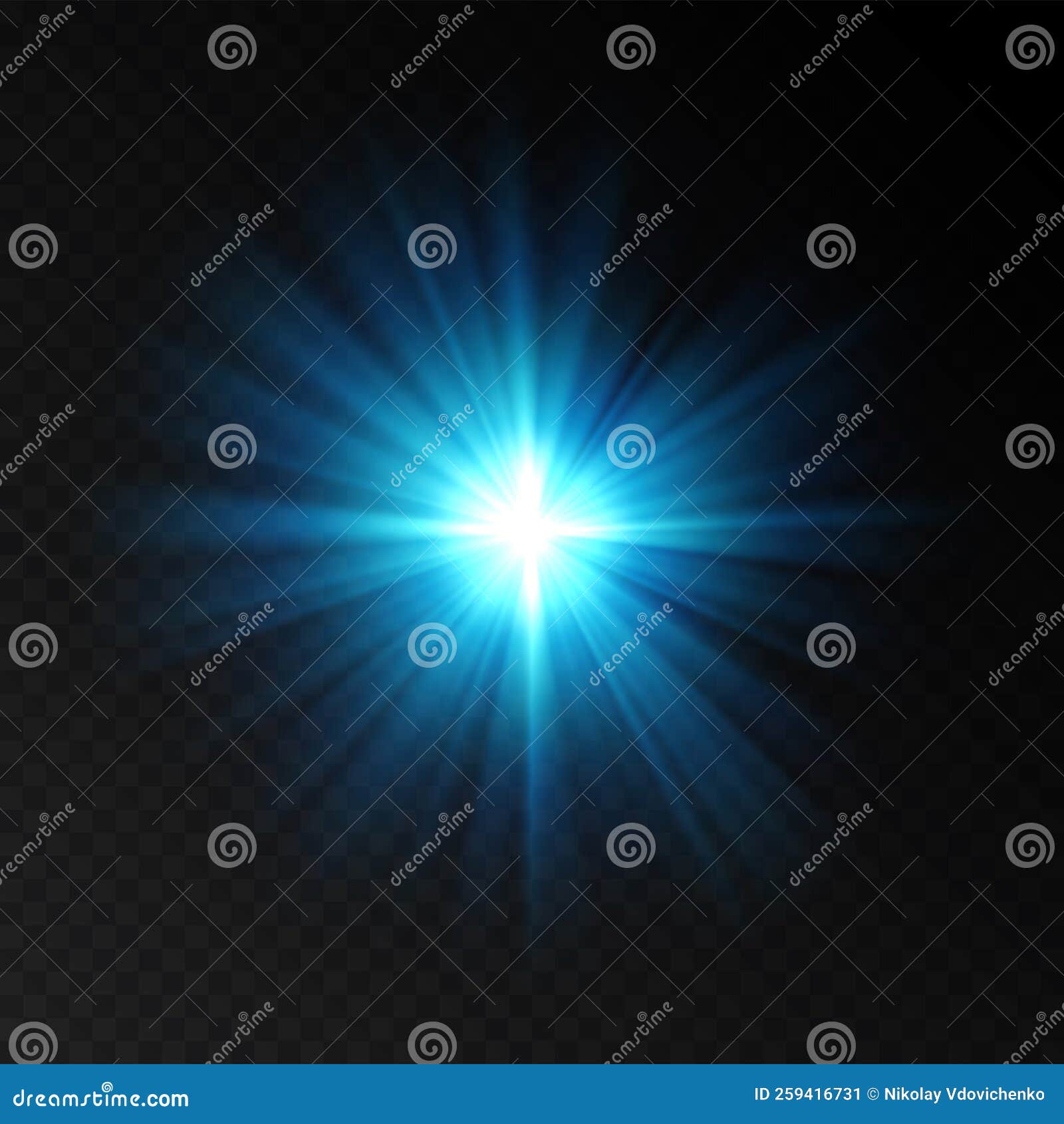 Light Blue Flash on Transparent Background. Explosion Vector Template ...