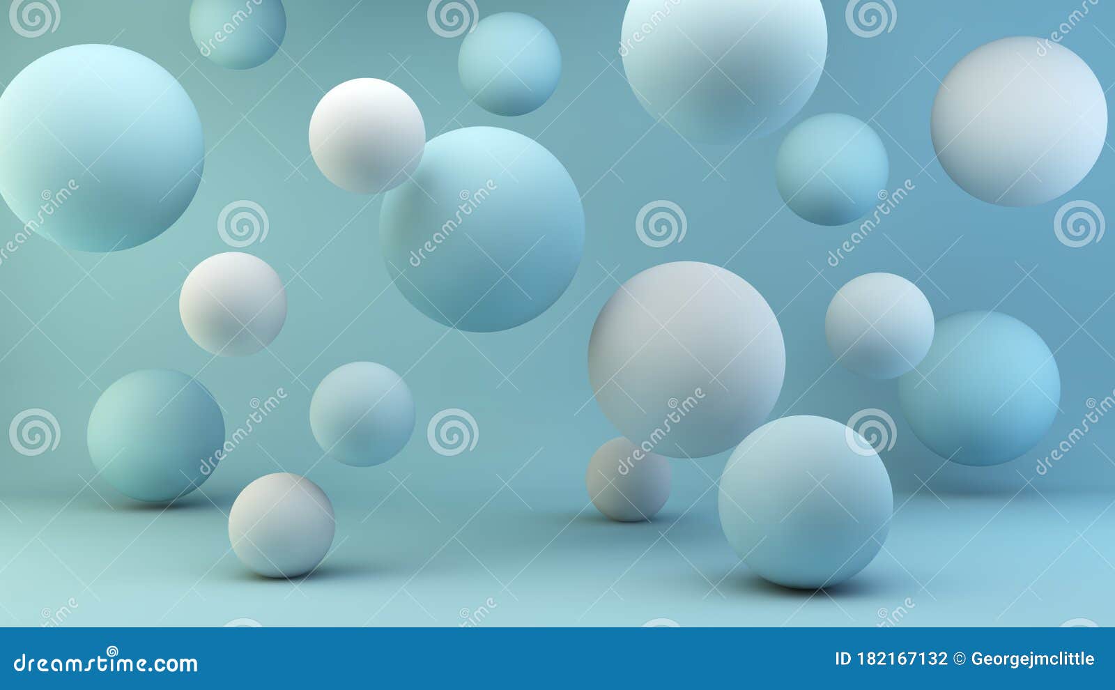 Light Blue Floating Spheres Background Stock Illustration ...