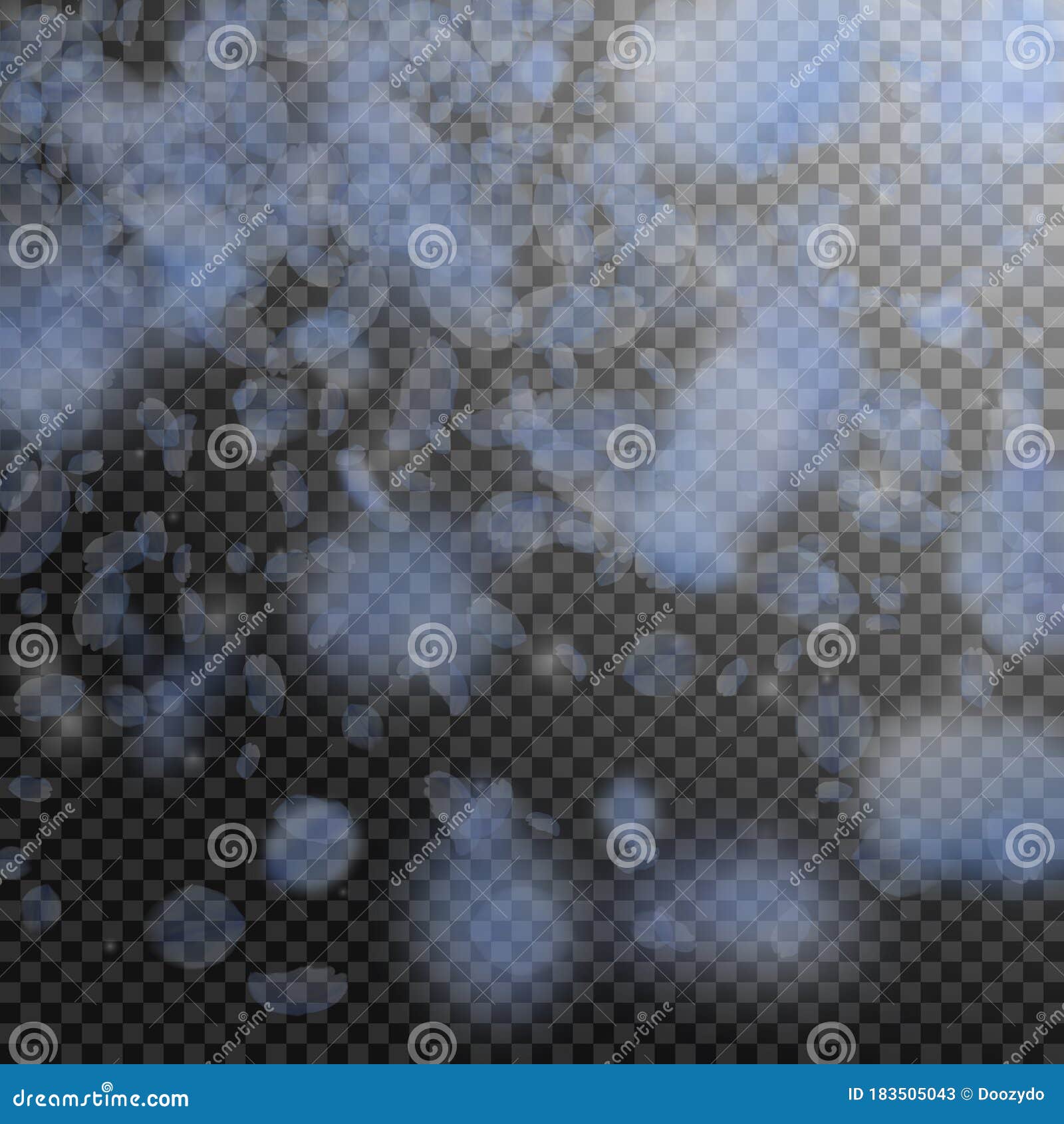 Light Blue Flower Petals Falling Down. Bewitching Stock Illustration ...