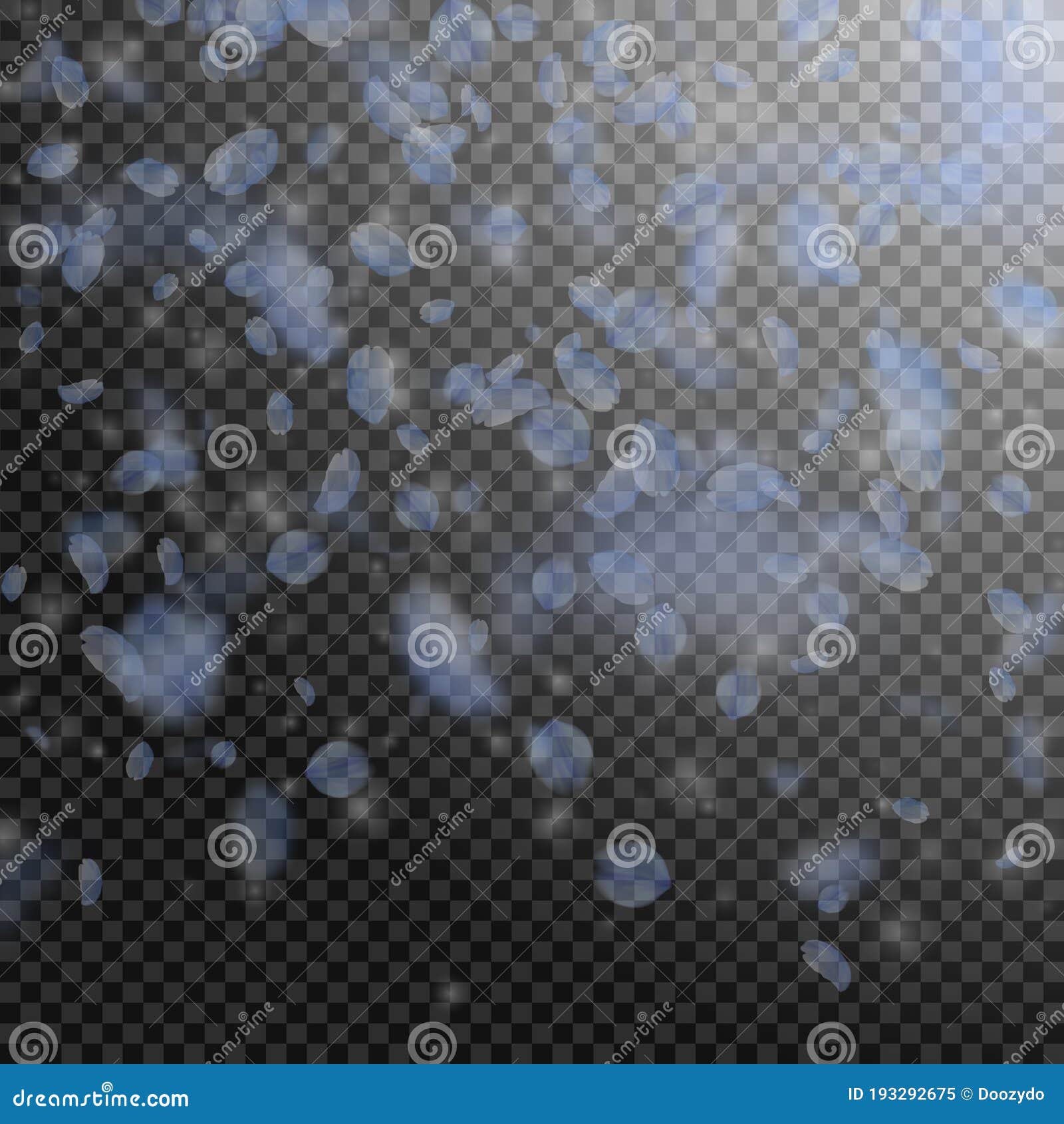 Light Blue Flower Petals Falling Down. Dramatic Ro Stock Vector ...