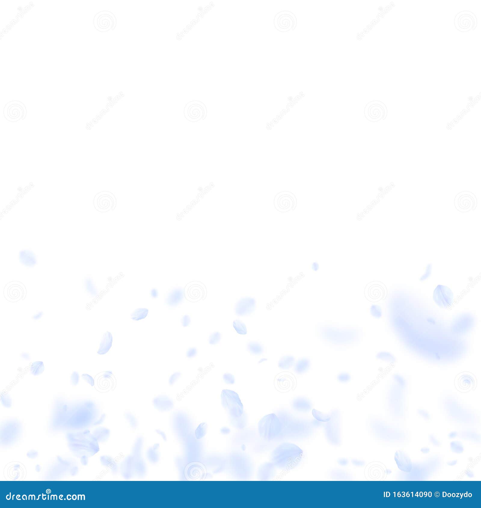 Light Blue Flower Petals Falling Down. Immaculate Stock Vector ...