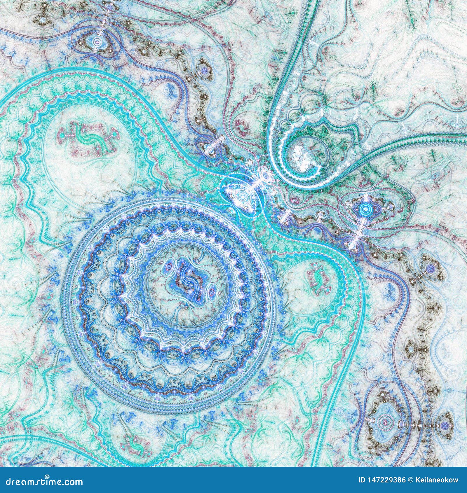 Light Blue Fractal Clockwork Stock Illustration - Illustration of ...